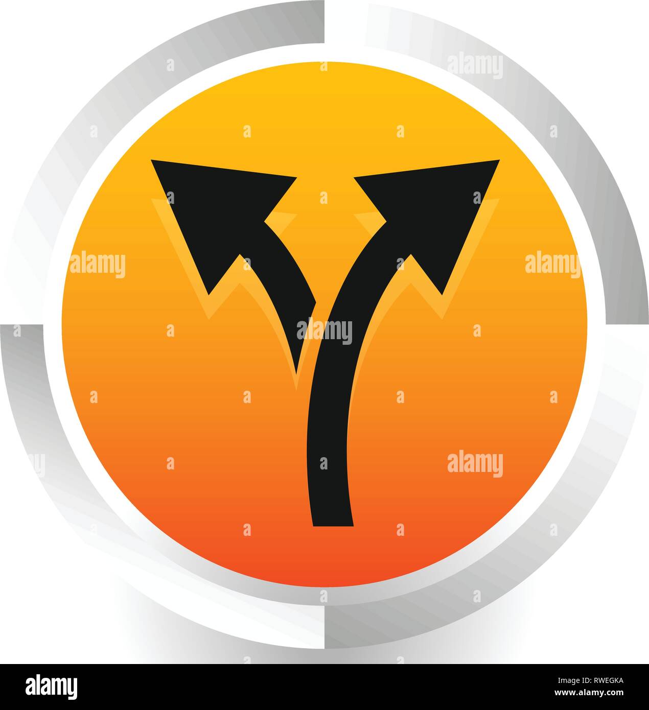 Icon with 2 way arrow. Branch, diversion icon Stock Vector Image & Art ...