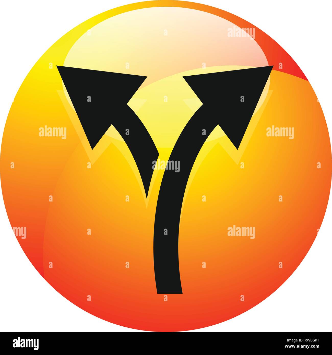 Icon with 2 way arrow. Branch, diversion icon Stock Vector Image & Art ...