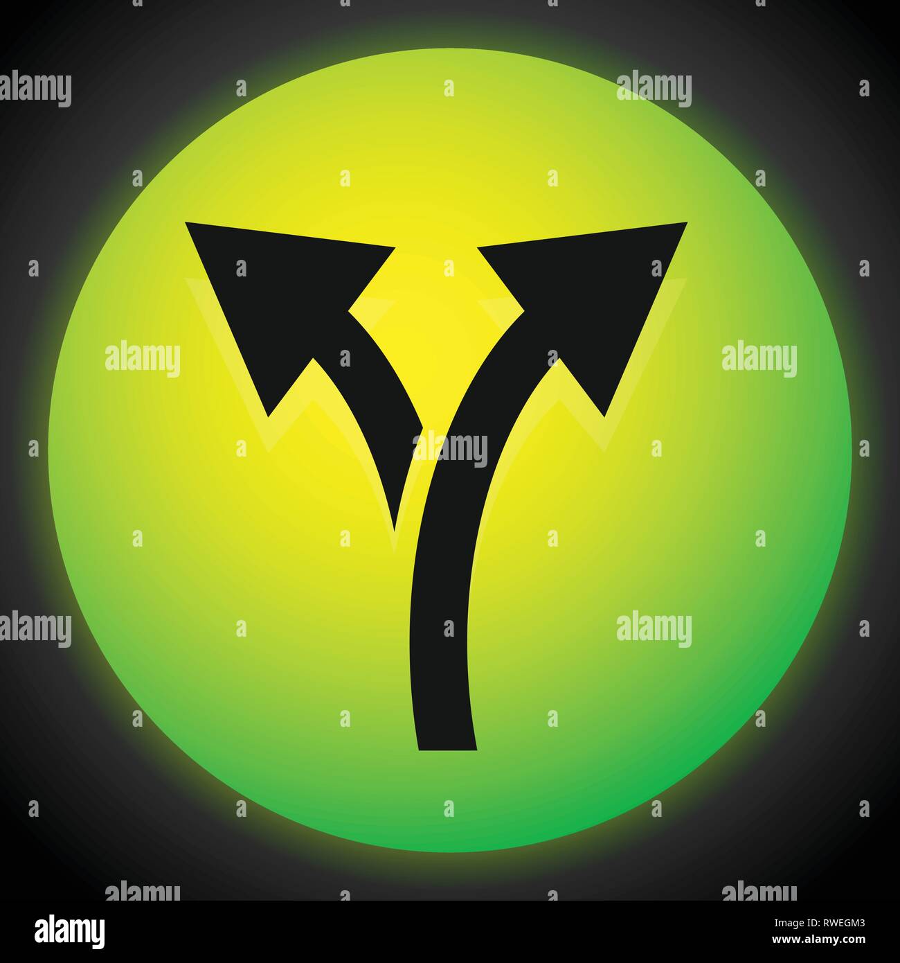 Icon with 2 way arrow. Branch, diversion icon Stock Vector Image & Art ...