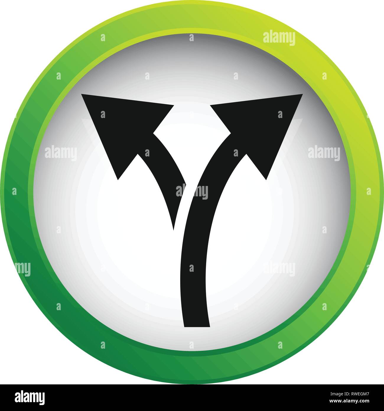 Icon with 2 way arrow. Branch, diversion icon Stock Vector Image & Art ...