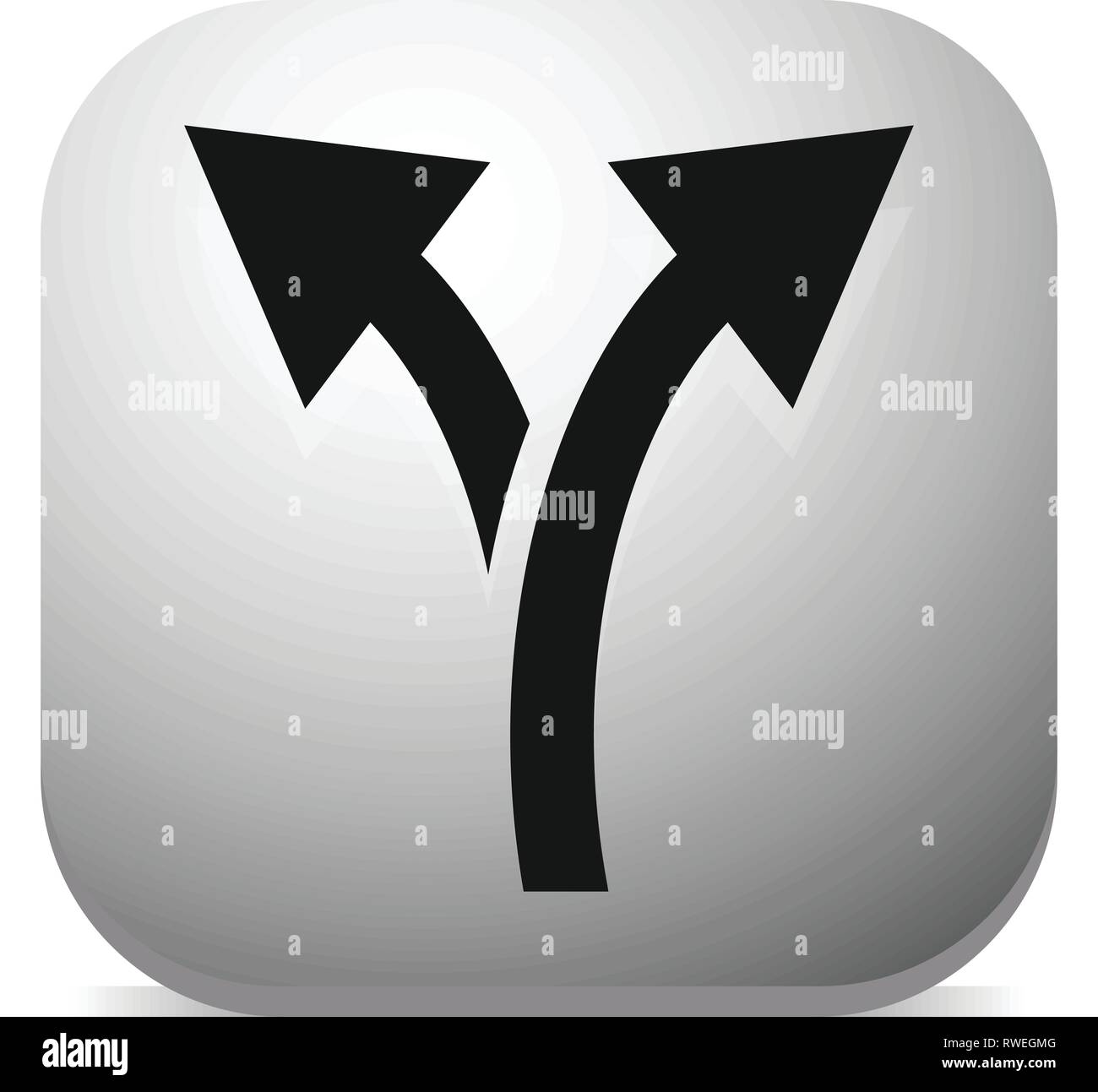 Icon with 2 way arrow. Branch, diversion icon Stock Vector Image & Art ...
