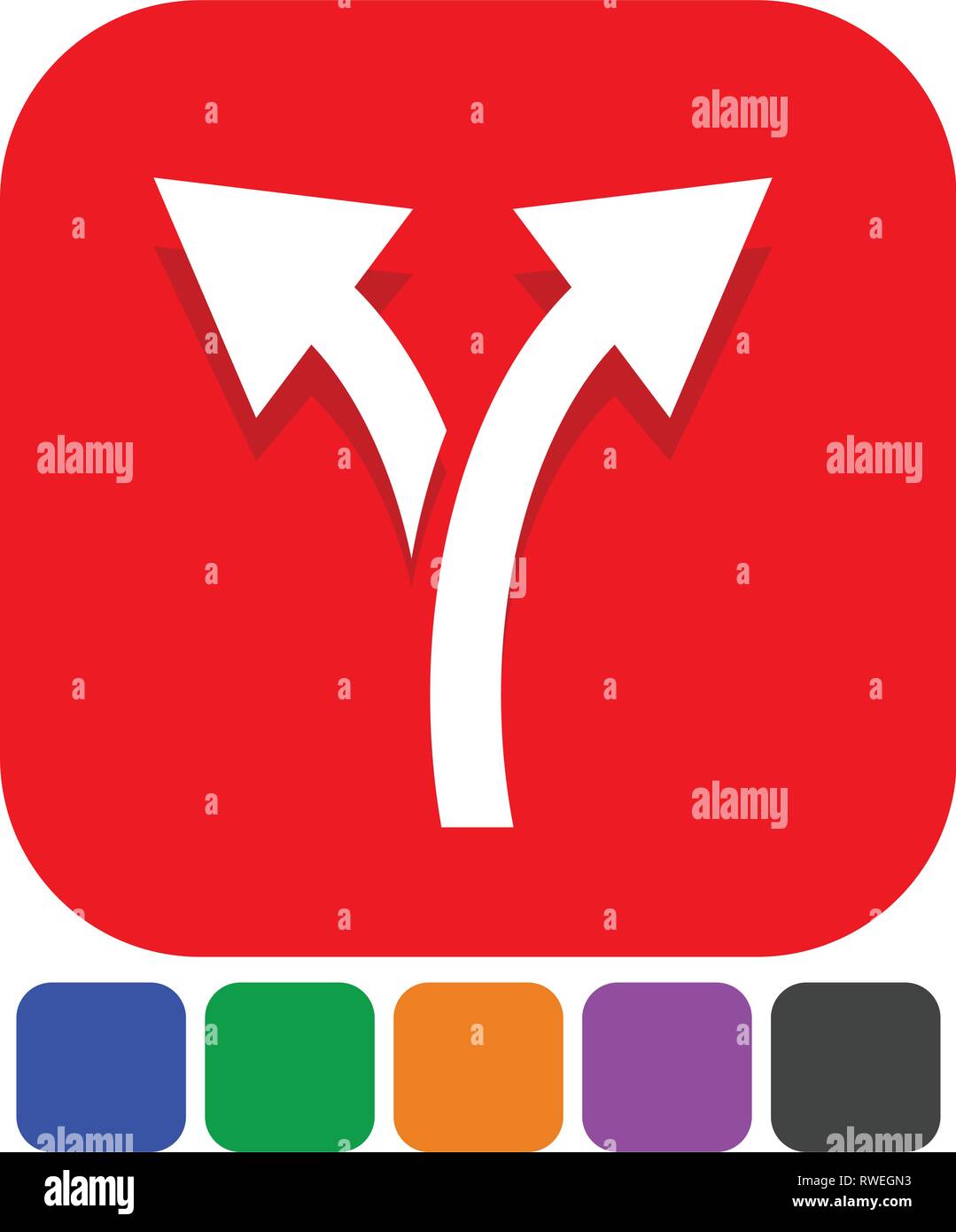 Icon with 2 way arrow. Branch, diversion icon Stock Vector Image & Art ...