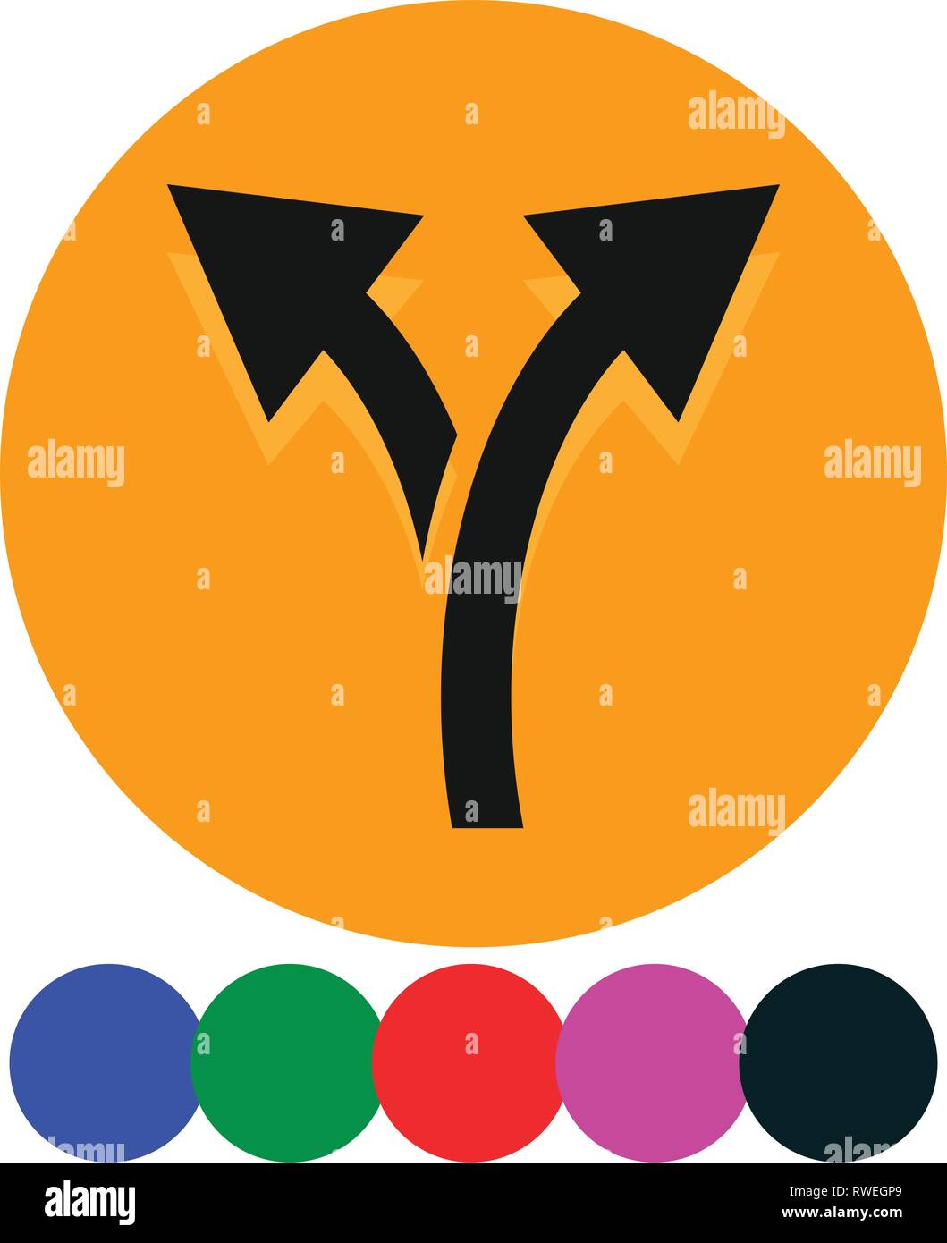 Icon with 2 way arrow. Branch, diversion icon Stock Vector Image & Art ...