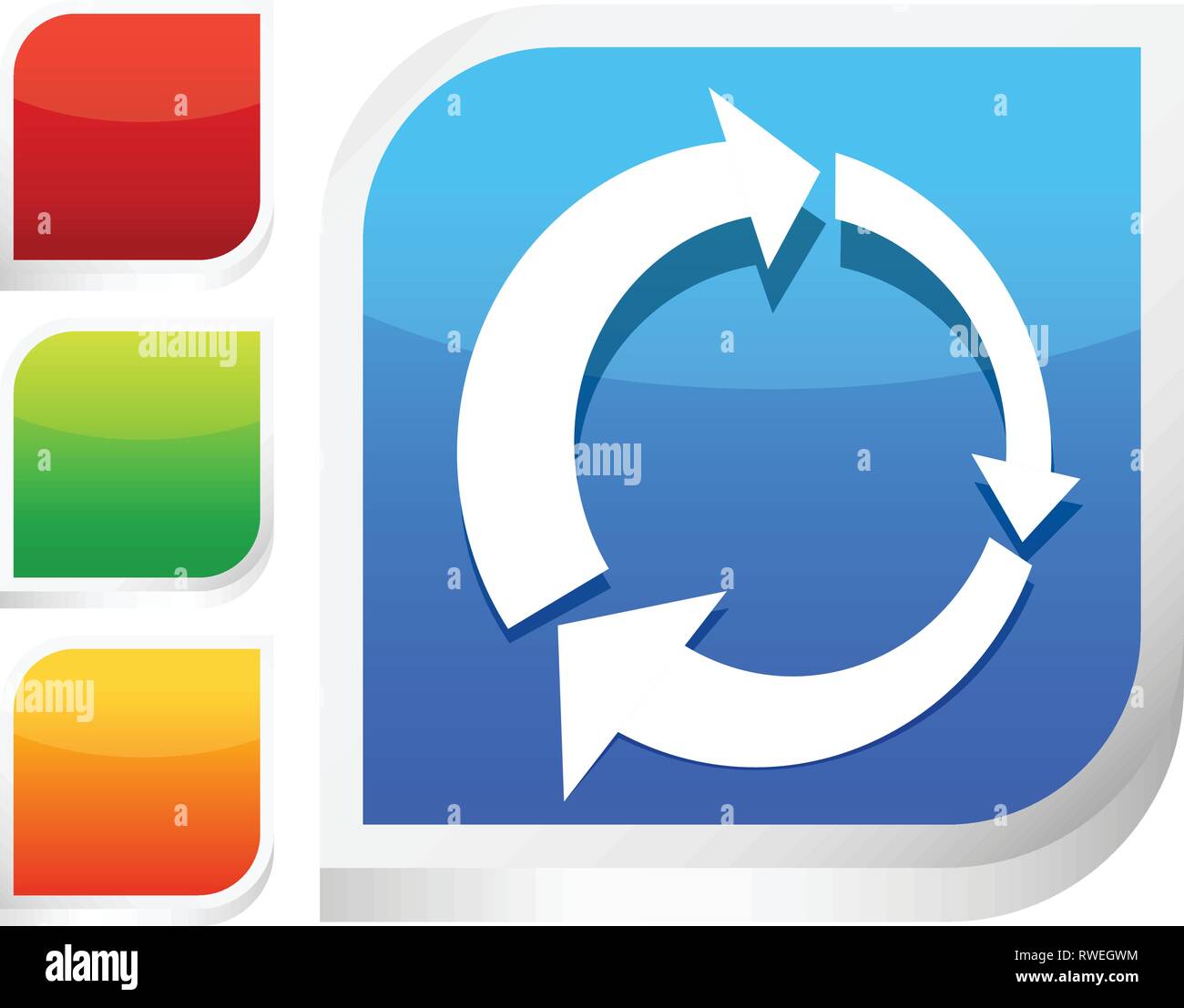 Icon with circular arrow - Revise, centrifuge, synchronize concepts ...