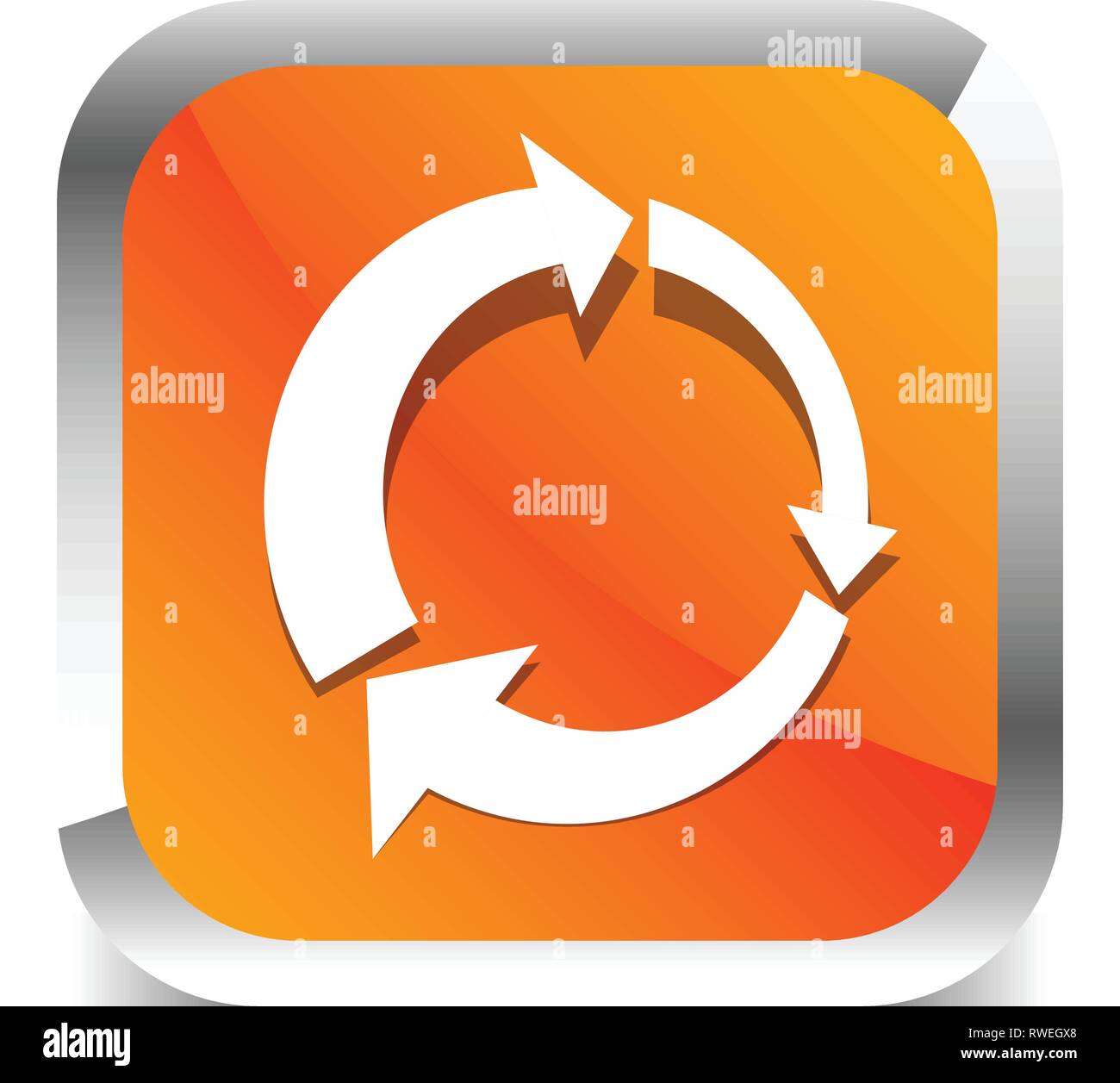 Icon with circular arrow - Revise, centrifuge, synchronize concepts ...