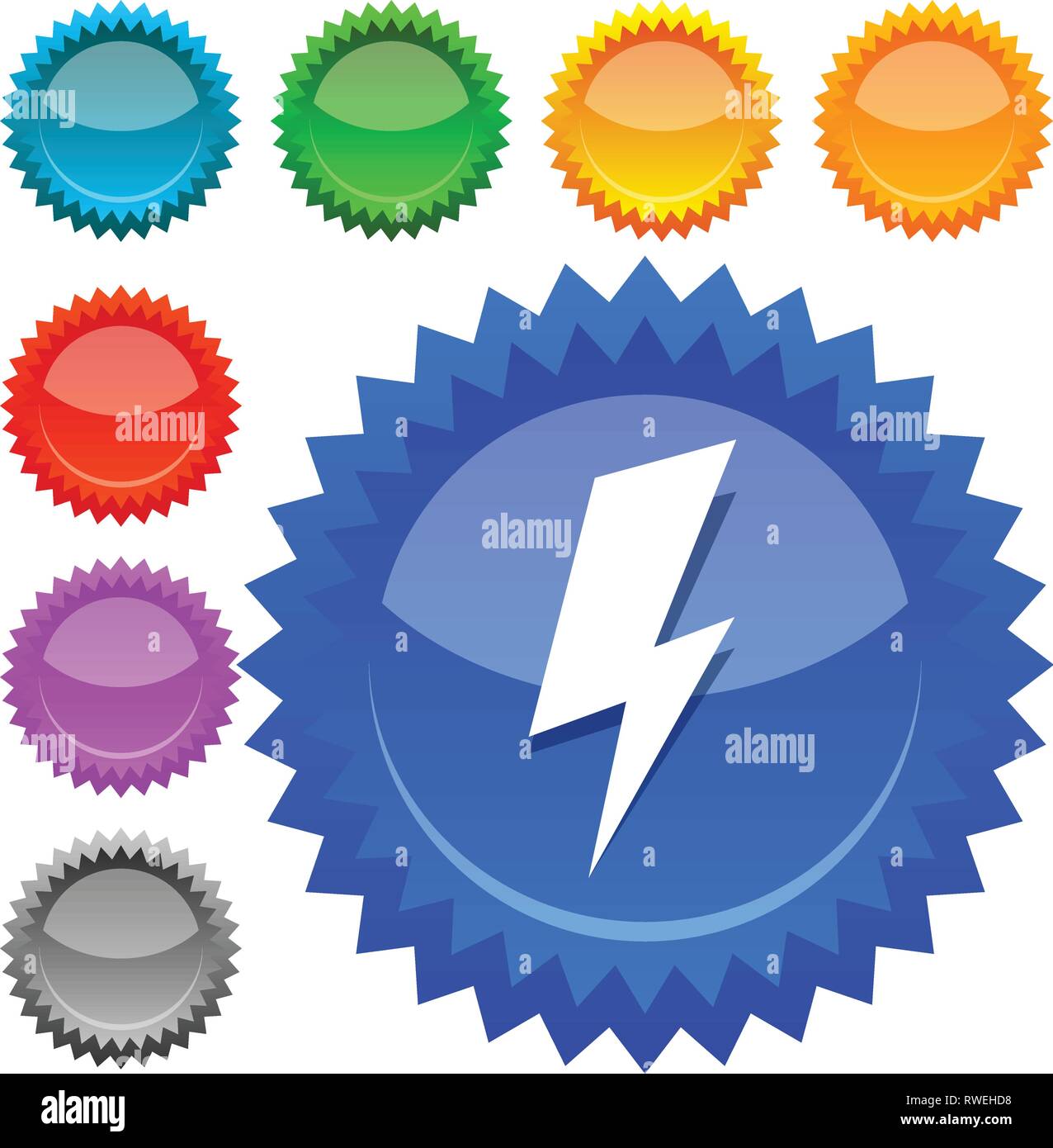 Icon with spark, lighting bolt symbol for electrical themes Stock ...
