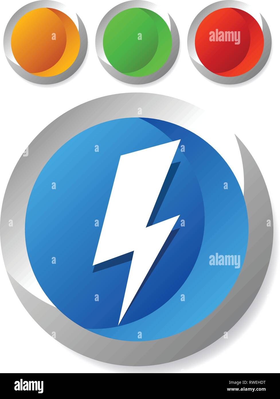 Icon with spark, lighting bolt symbol for electrical themes Stock ...