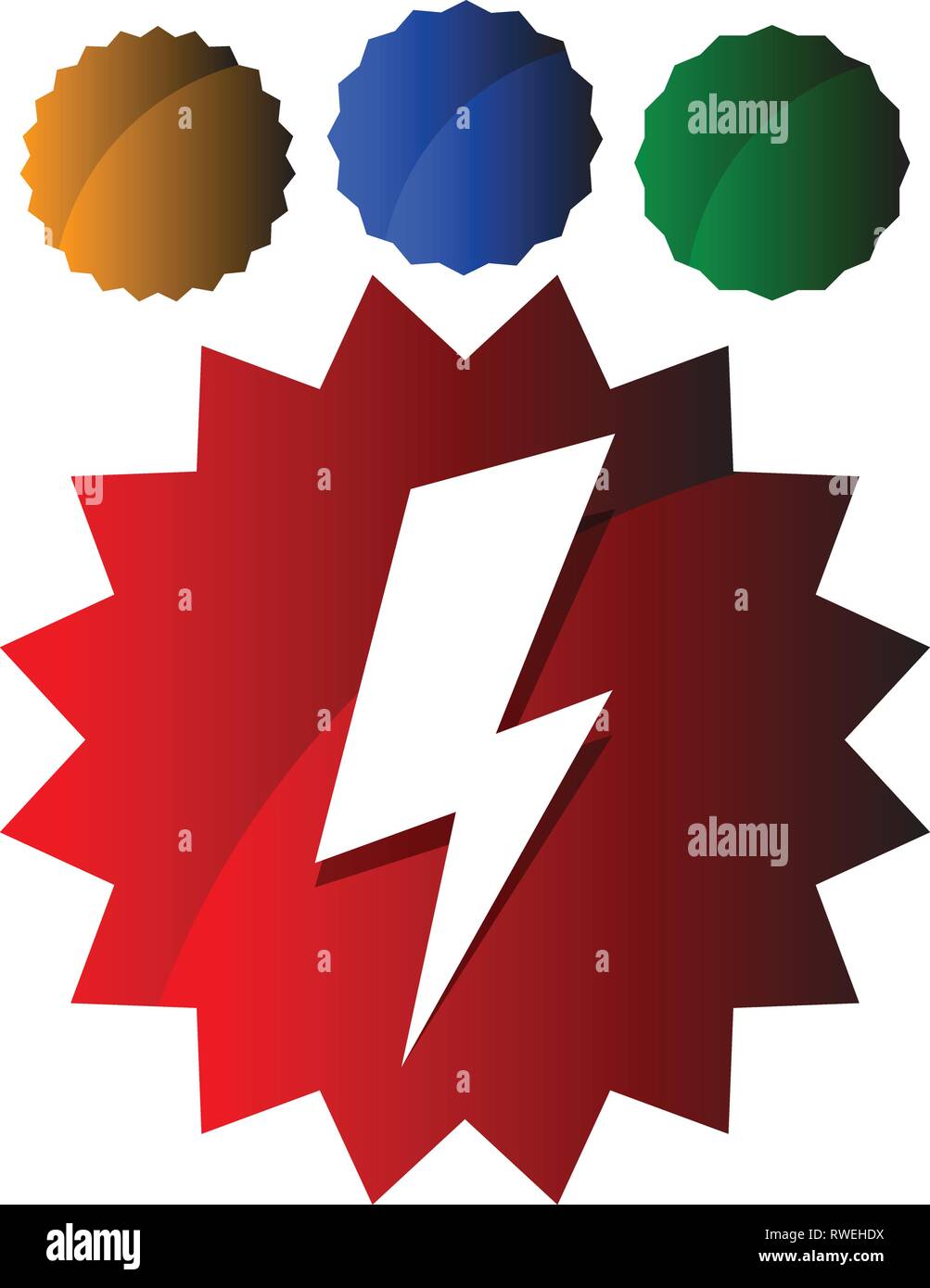 Icon with spark, lighting bolt symbol for electrical themes Stock ...