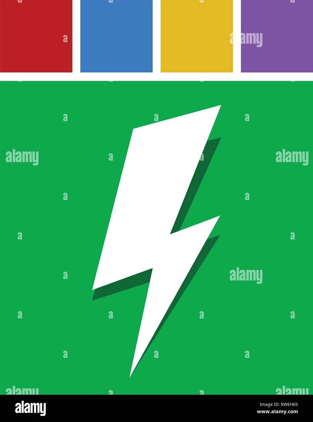 Icon with spark, lighting bolt symbol for electrical themes Stock ...