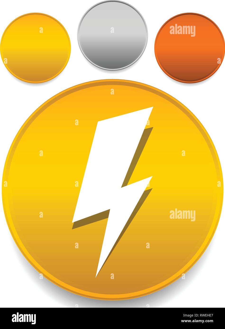 Icon with spark, lighting bolt symbol for electrical themes Stock ...
