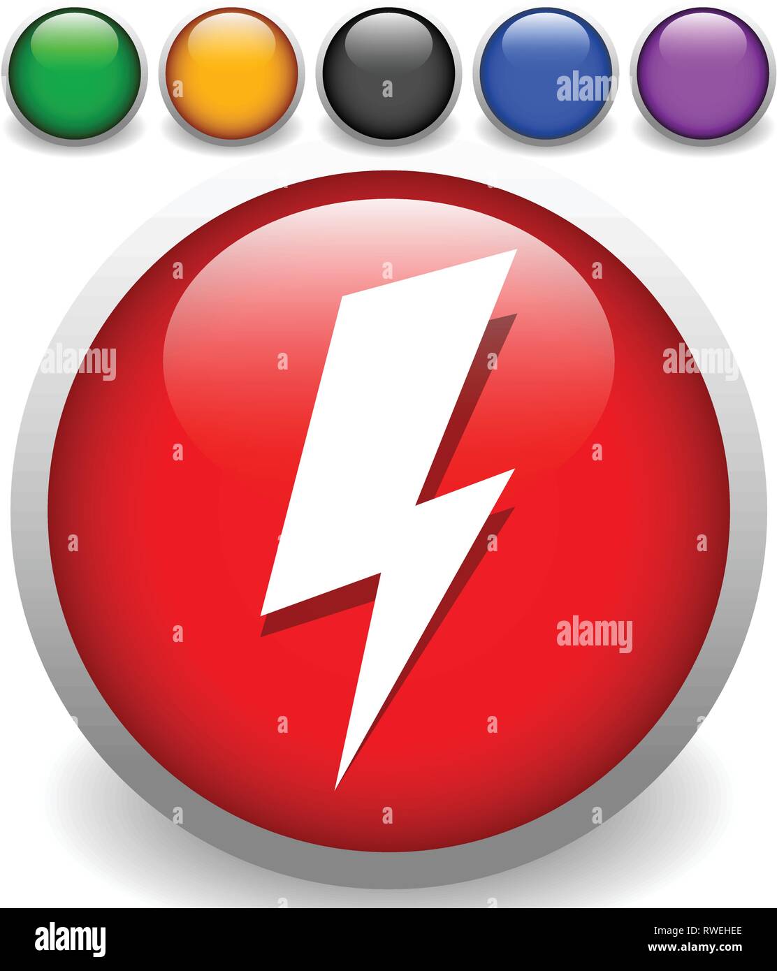 Icon with spark, lighting bolt symbol for electrical themes Stock ...