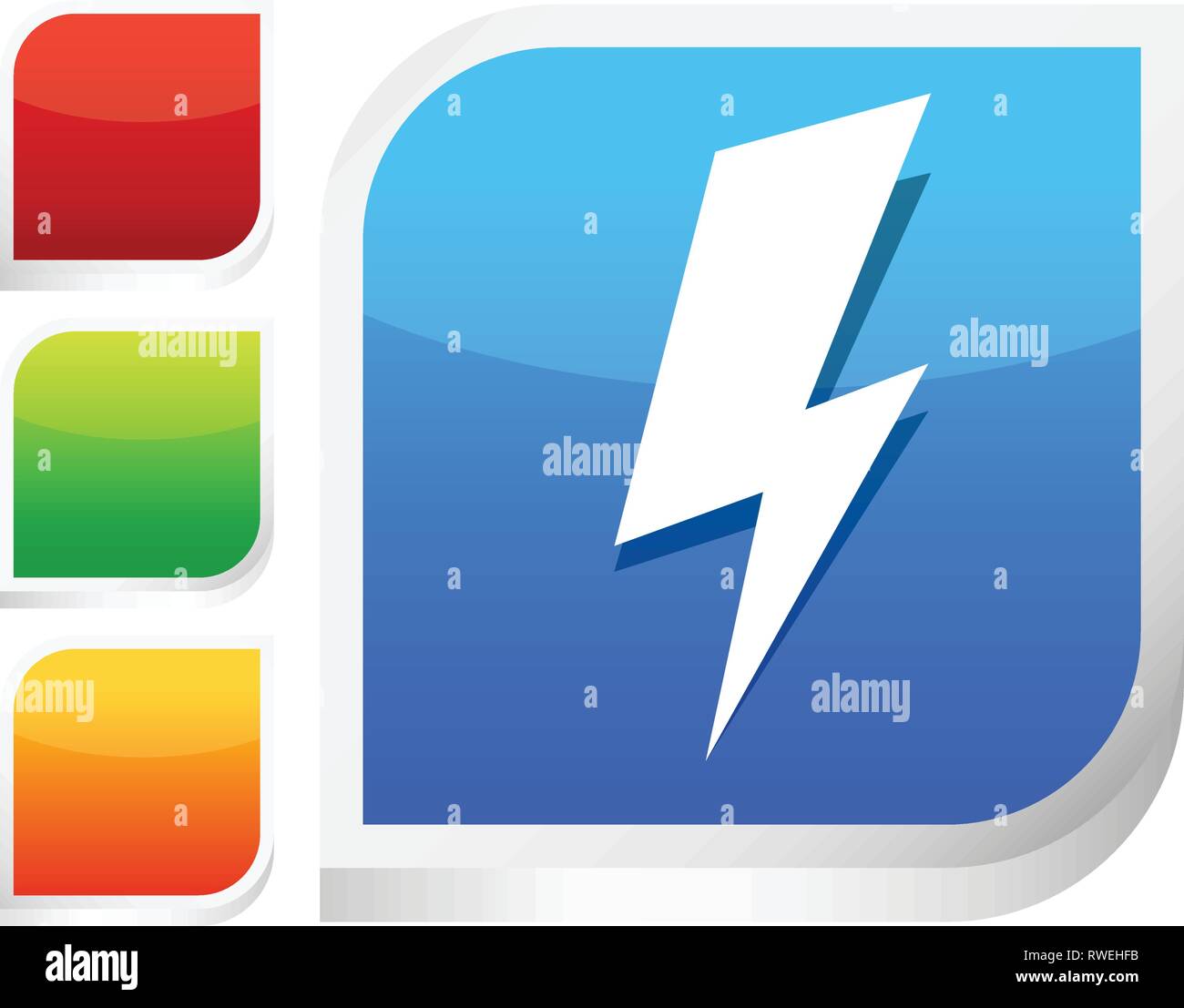 Icon with spark, lighting bolt symbol for electrical themes Stock ...