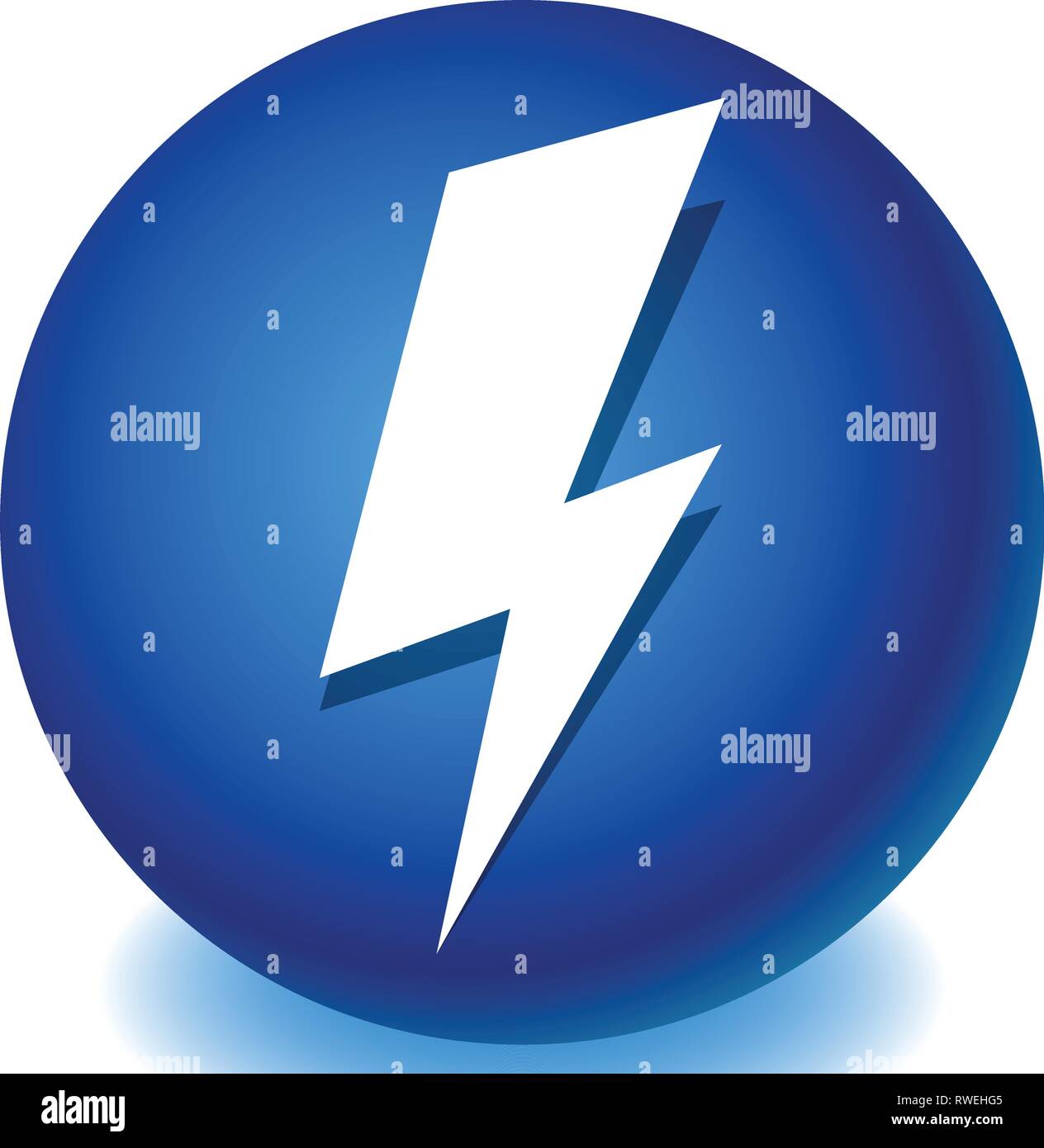 Icon with spark, lighting bolt symbol for electrical themes Stock ...