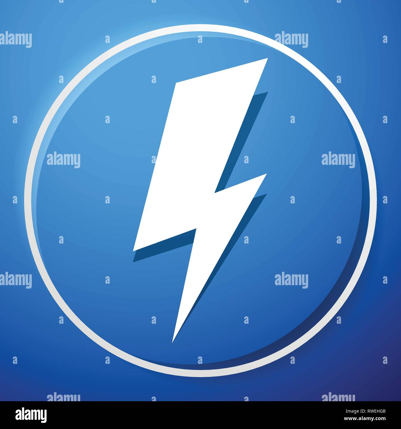 Icon with spark, lighting bolt symbol for electrical themes Stock ...