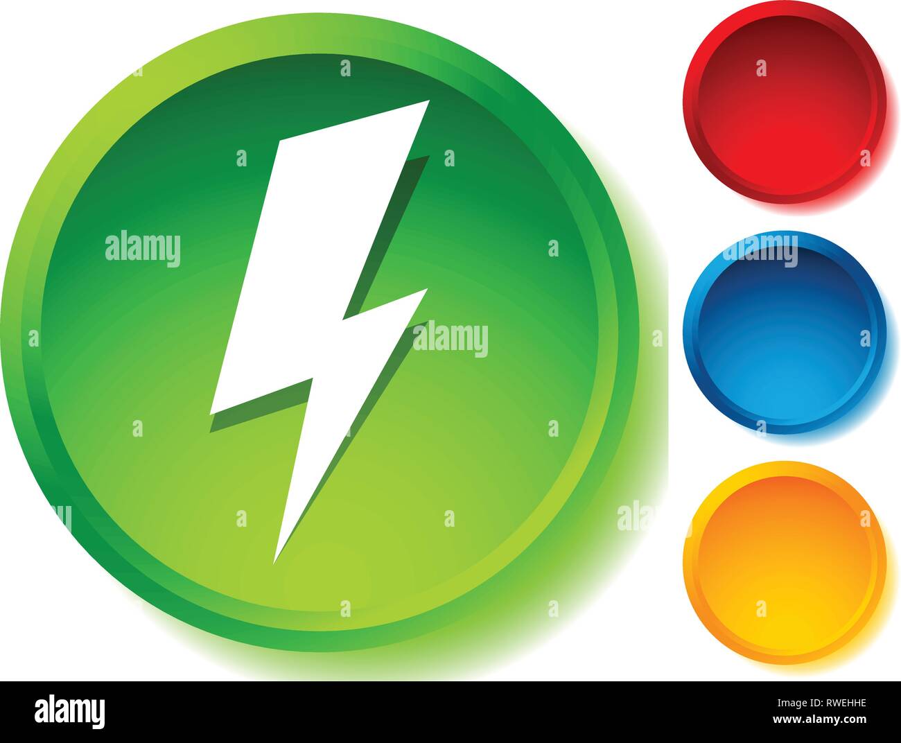 Icon with spark, lighting bolt symbol for electrical themes Stock ...