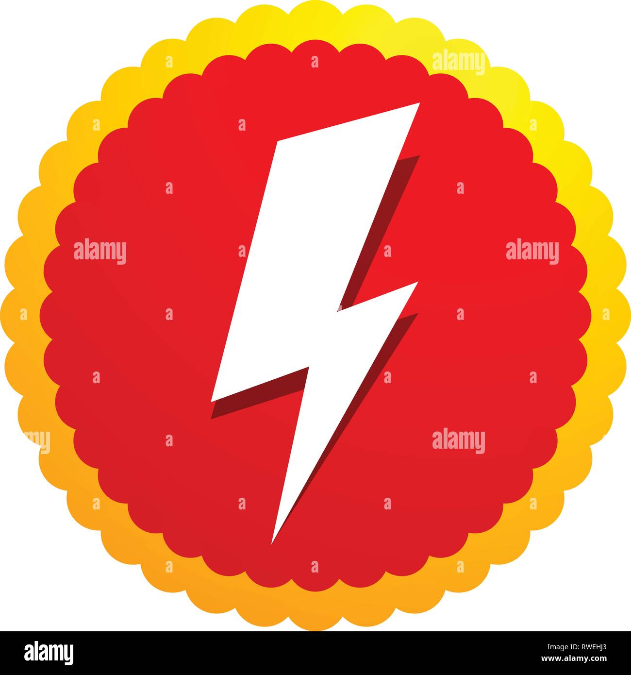 Icon with spark, lighting bolt symbol for electrical themes Stock ...