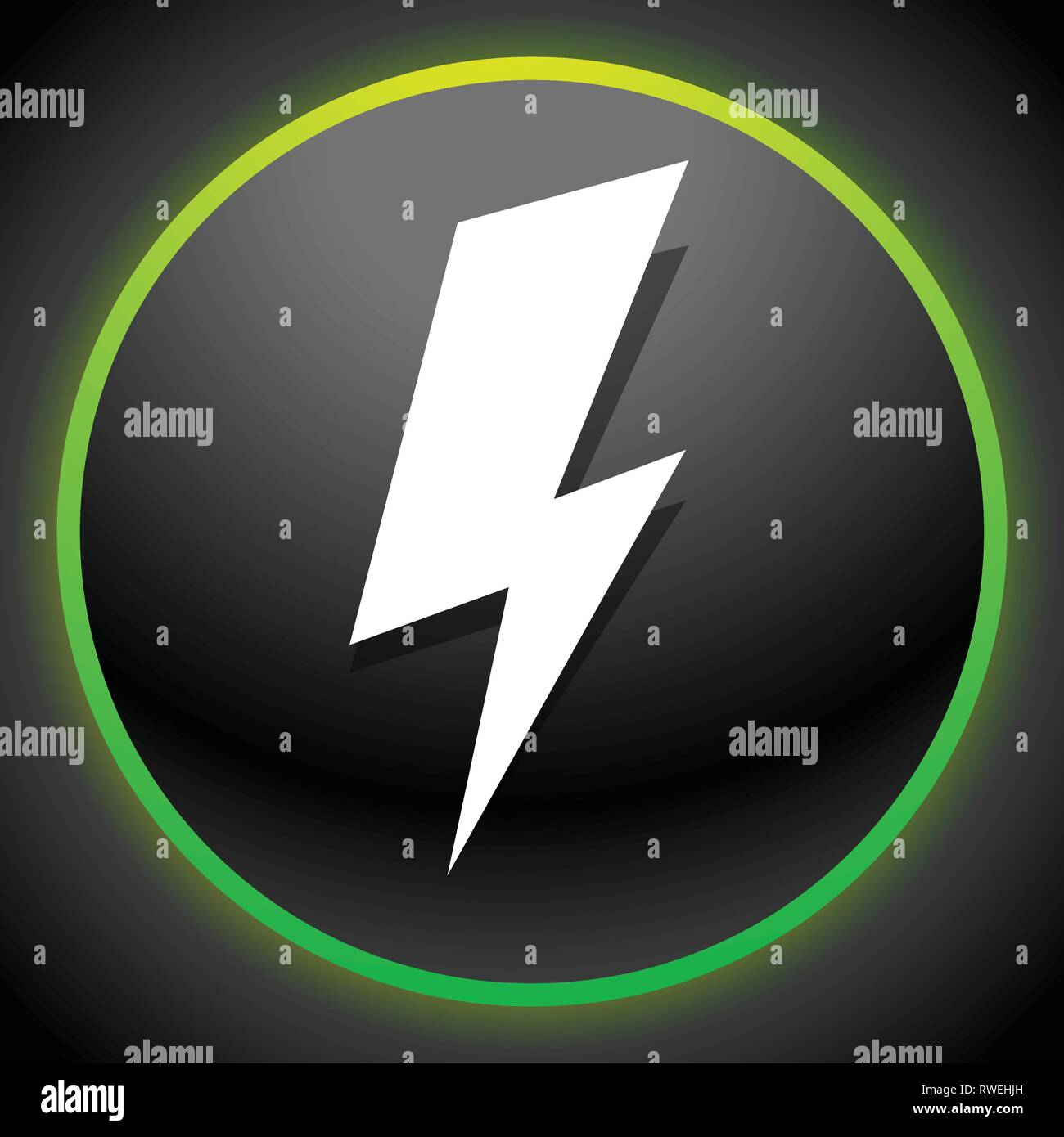 Icon with spark, lighting bolt symbol for electrical themes Stock ...