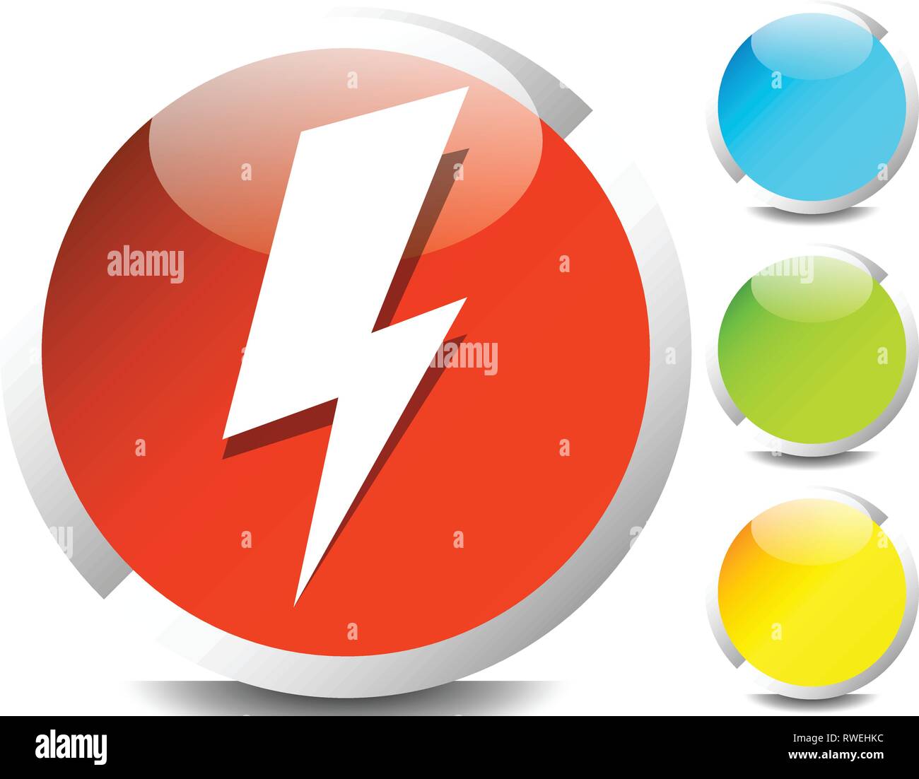 Icon with spark, lighting bolt symbol for electrical themes Stock ...