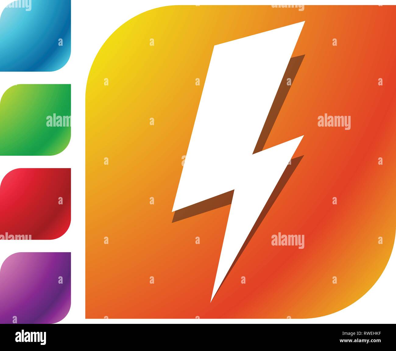 Icon with spark, lighting bolt symbol for electrical themes Stock ...