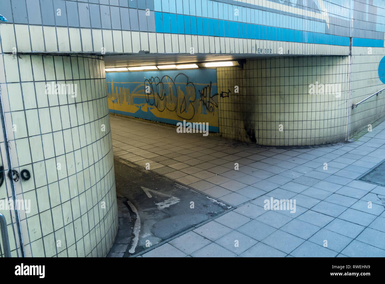 The Underground Pedestrian Subway at Bridge Street, Sunderland Stock ...