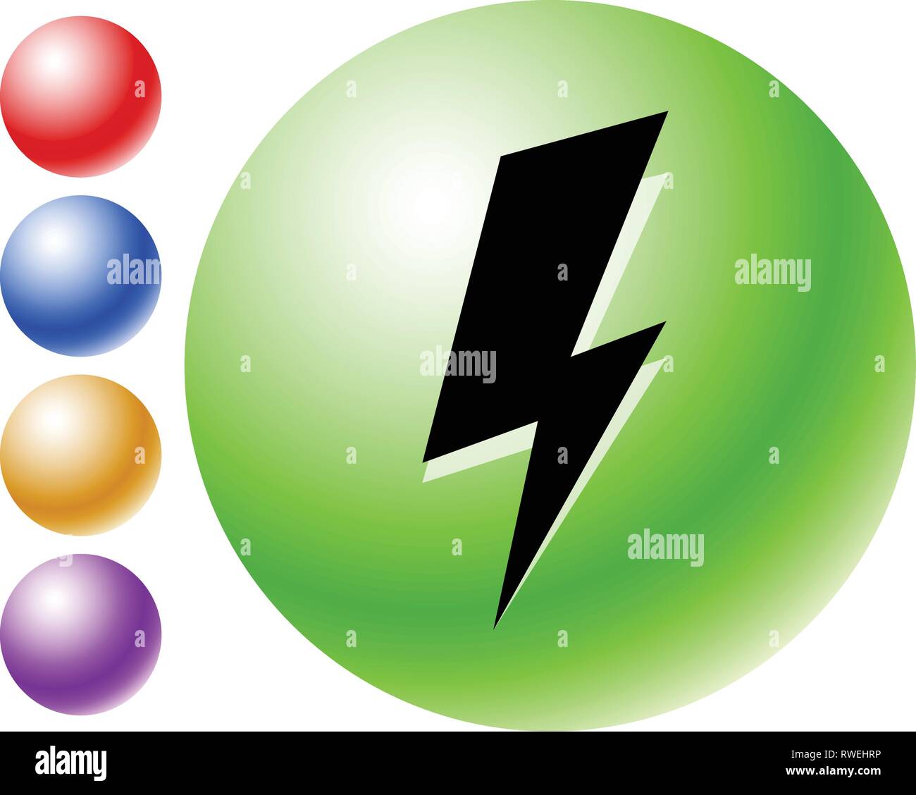 Icon with spark, lighting bolt symbol for electrical themes Stock ...