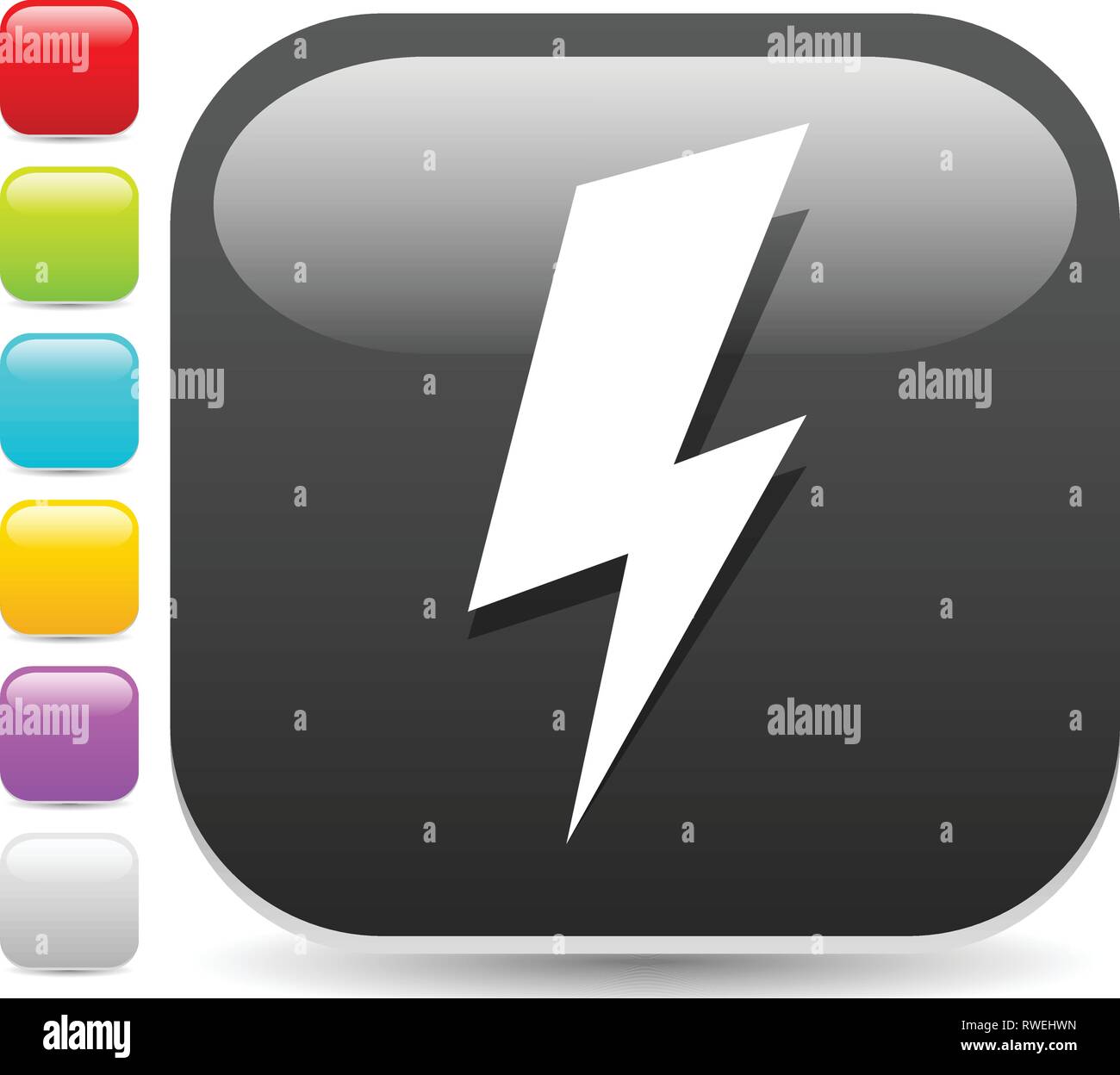 Icon with spark, lighting bolt symbol for electrical themes Stock ...