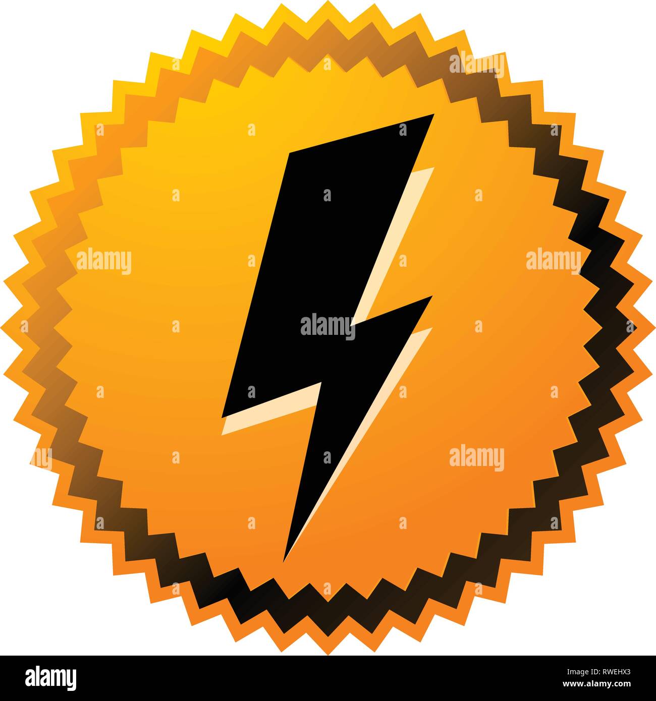Icon with spark, lighting bolt symbol for electrical themes Stock ...