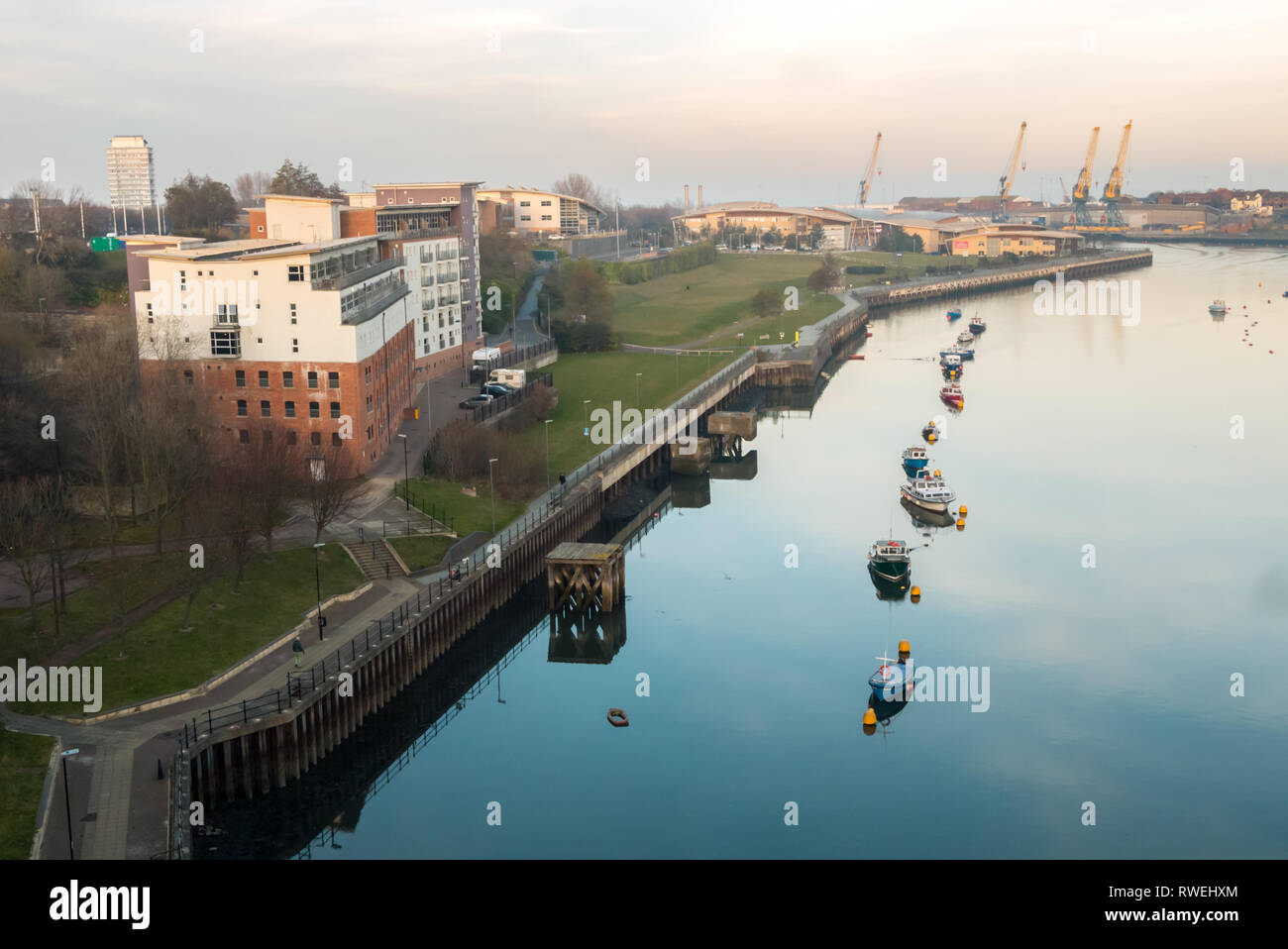 The View of the River Wear and North Riverbank, at Sunderland, from ...