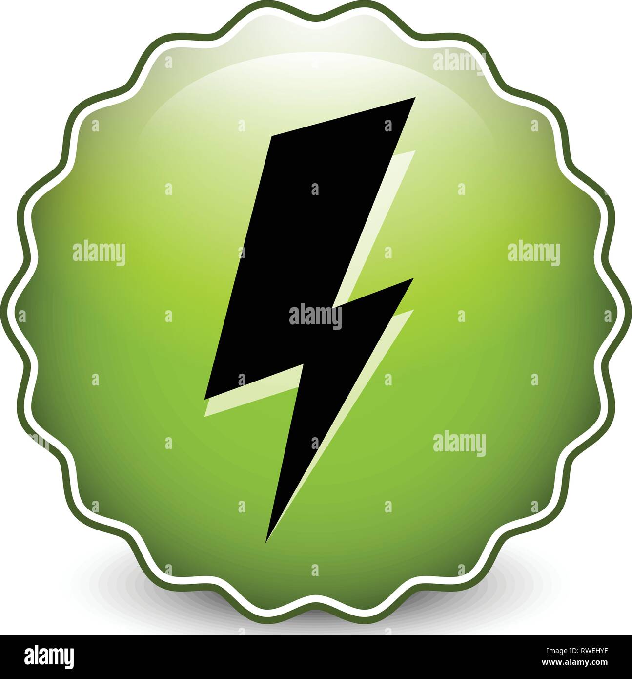 Icon with spark, lighting bolt symbol for electrical themes Stock ...