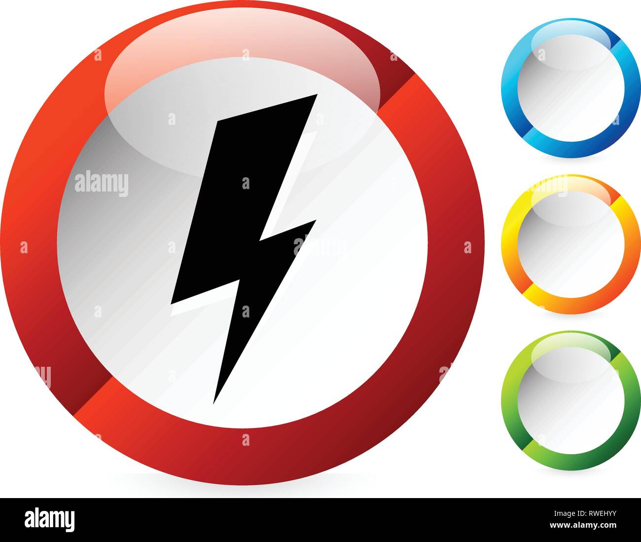 Icon with spark, lighting bolt symbol for electrical themes Stock ...