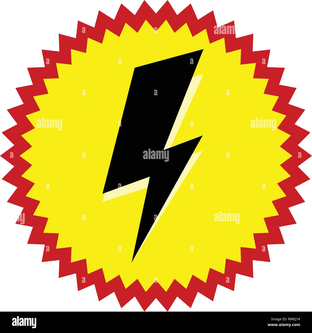 Icon with spark, lighting bolt symbol for electrical themes Stock ...