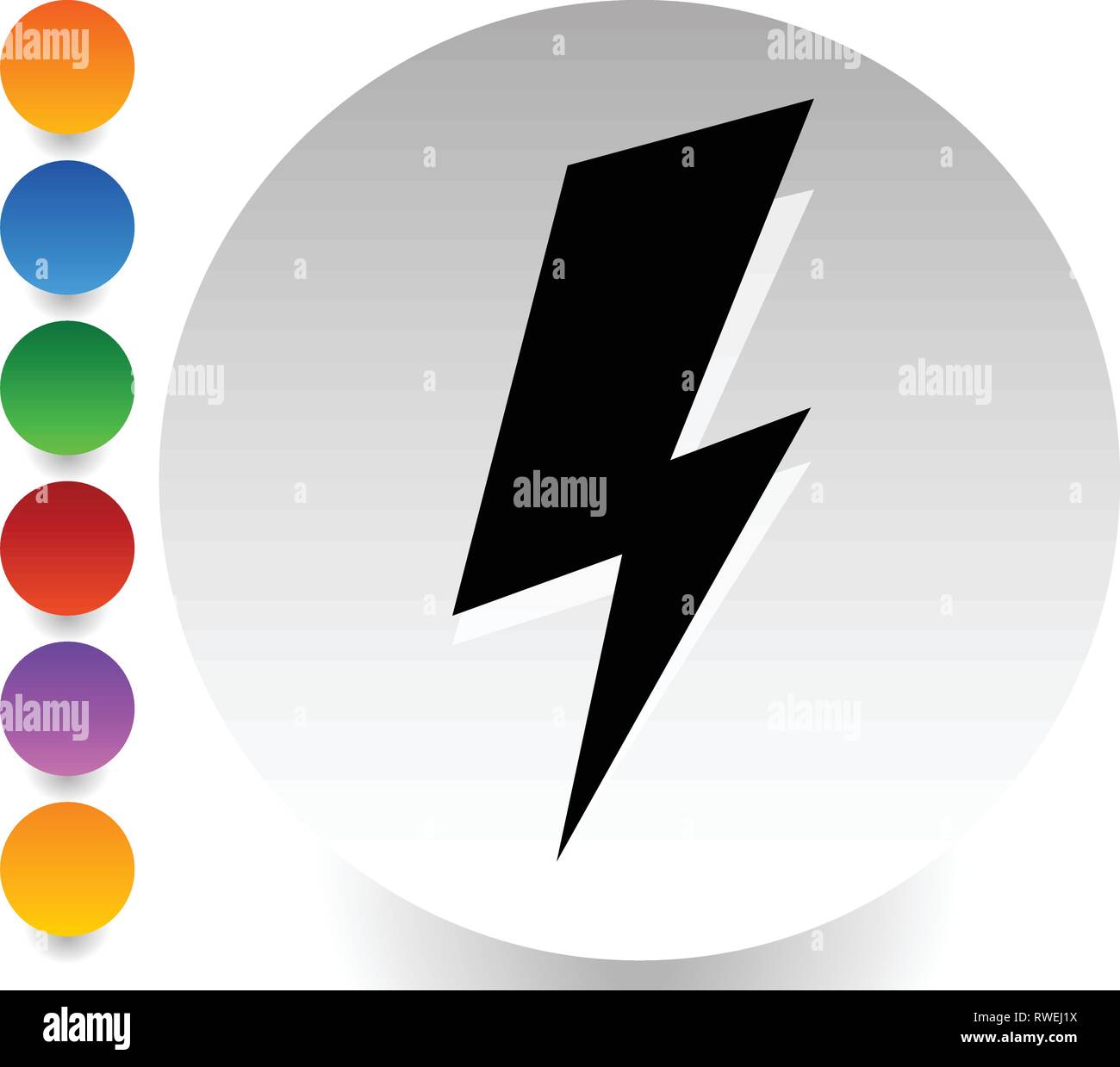 Icon with spark, lighting bolt symbol for electrical themes Stock ...