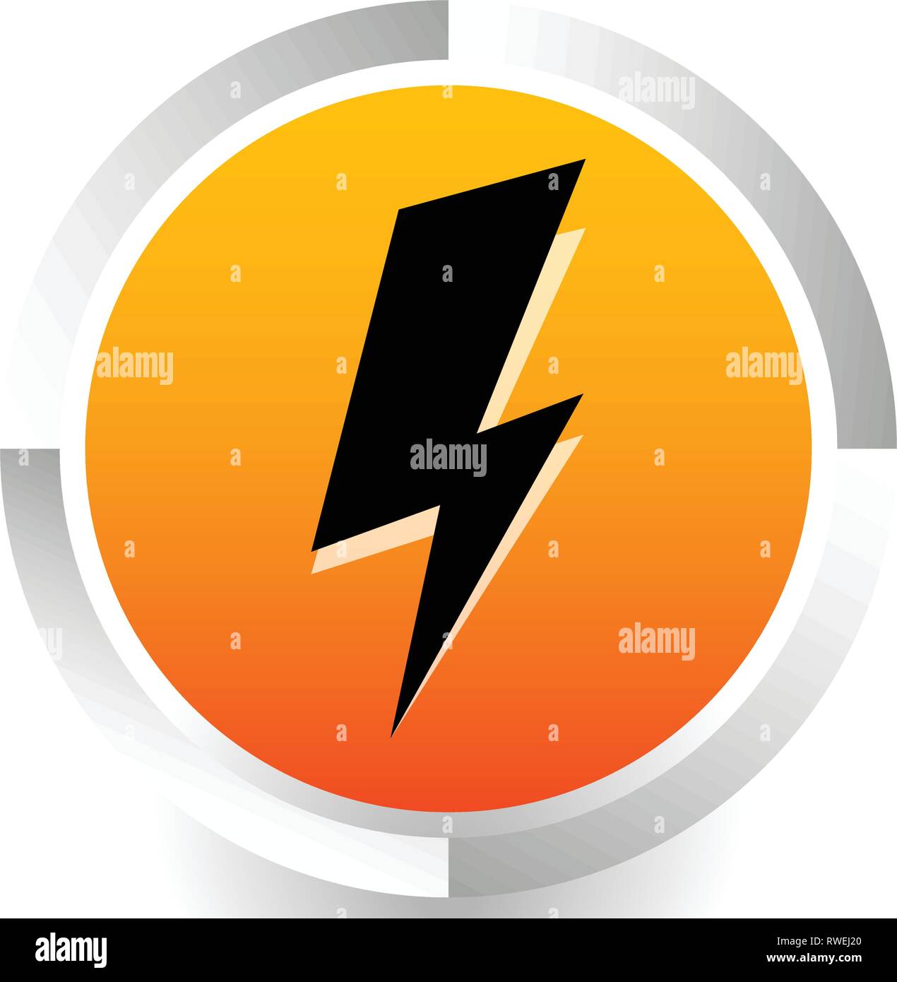 Icon with spark, lighting bolt symbol for electrical themes Stock ...