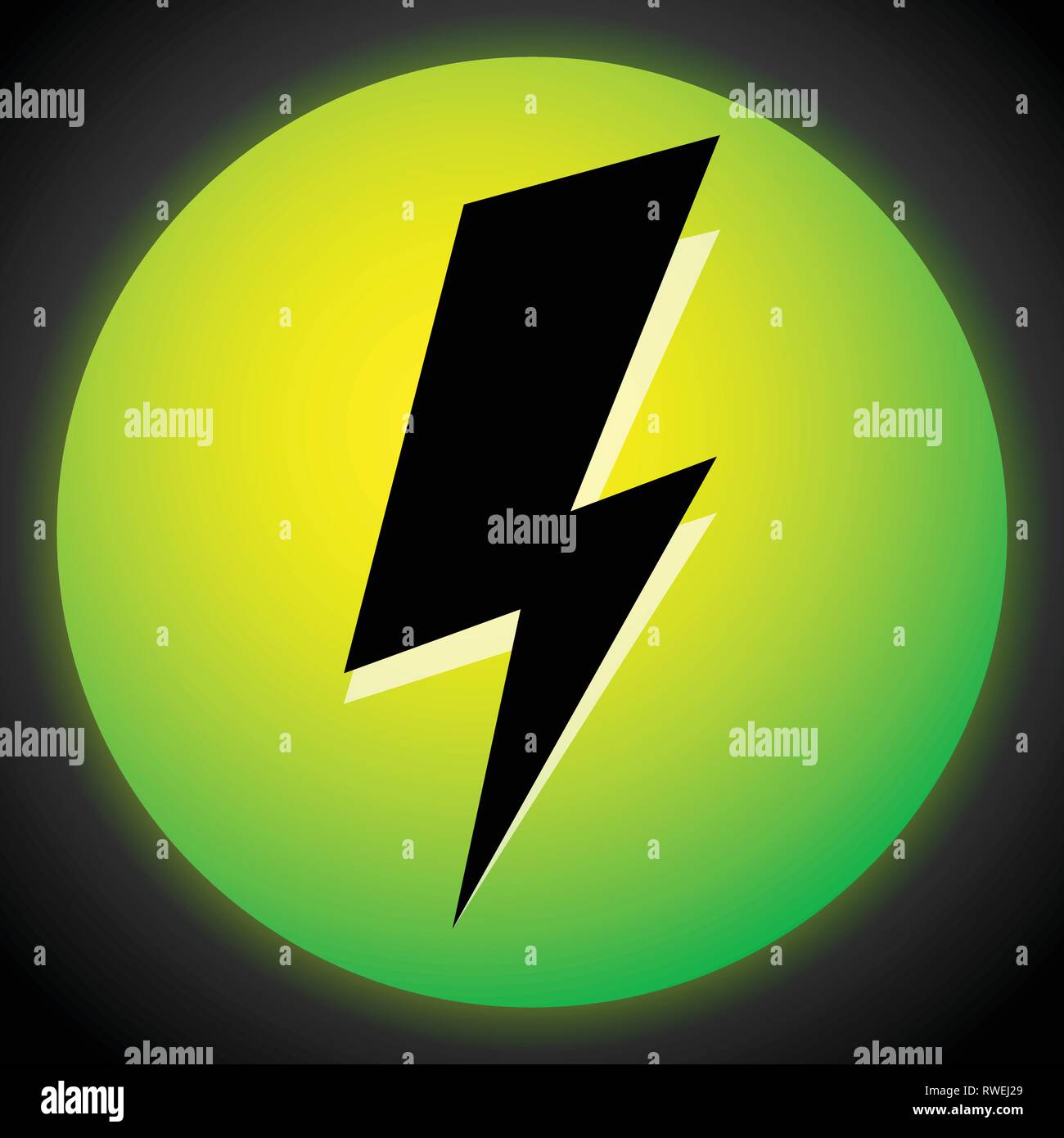 Icon with spark, lighting bolt symbol for electrical themes Stock ...