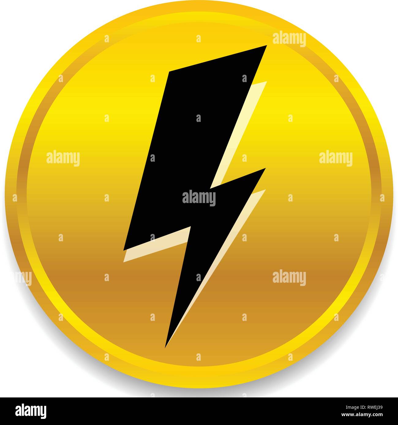 Icon with spark, lighting bolt symbol for electrical themes Stock ...