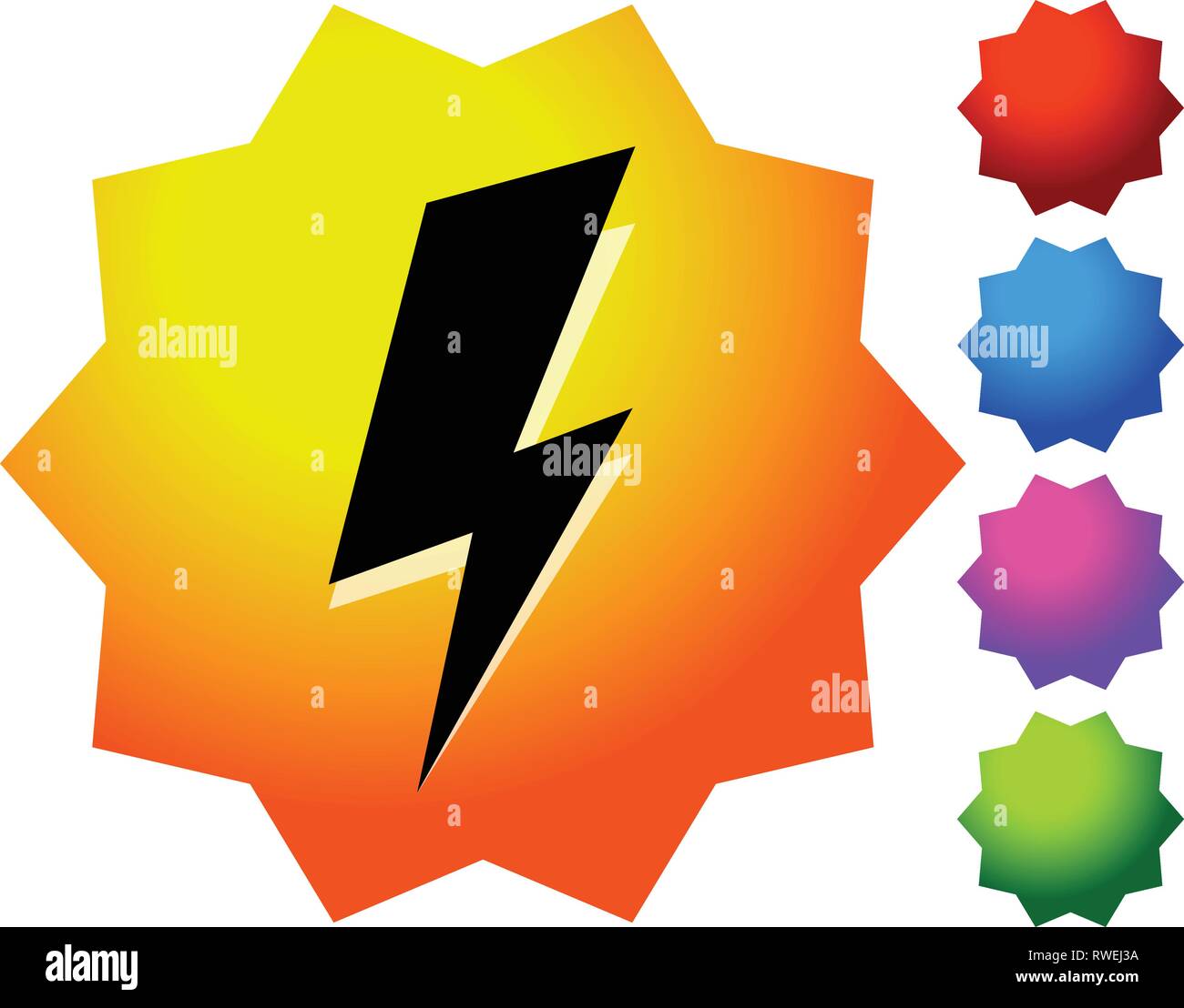 Icon with spark, lighting bolt symbol for electrical themes Stock ...