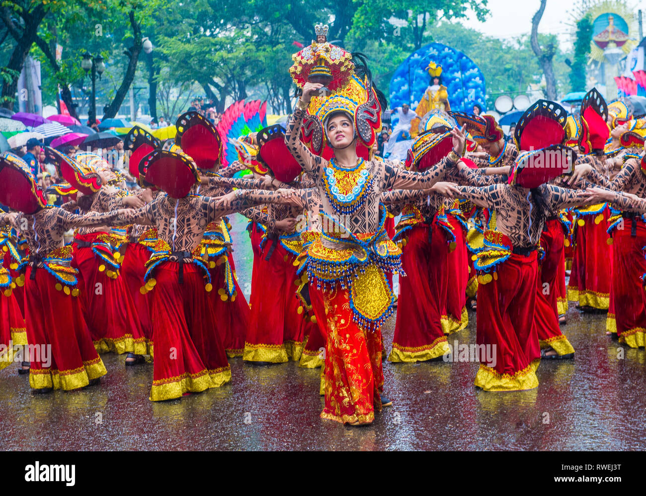 Participants in the Sinulog festival in Cebu city Philippines Stock ...