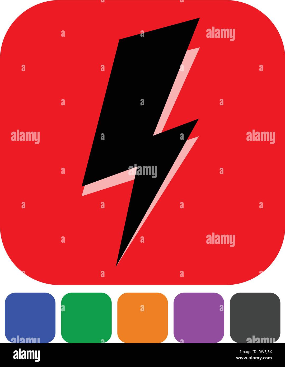 Icon with spark, lighting bolt symbol for electrical themes Stock ...