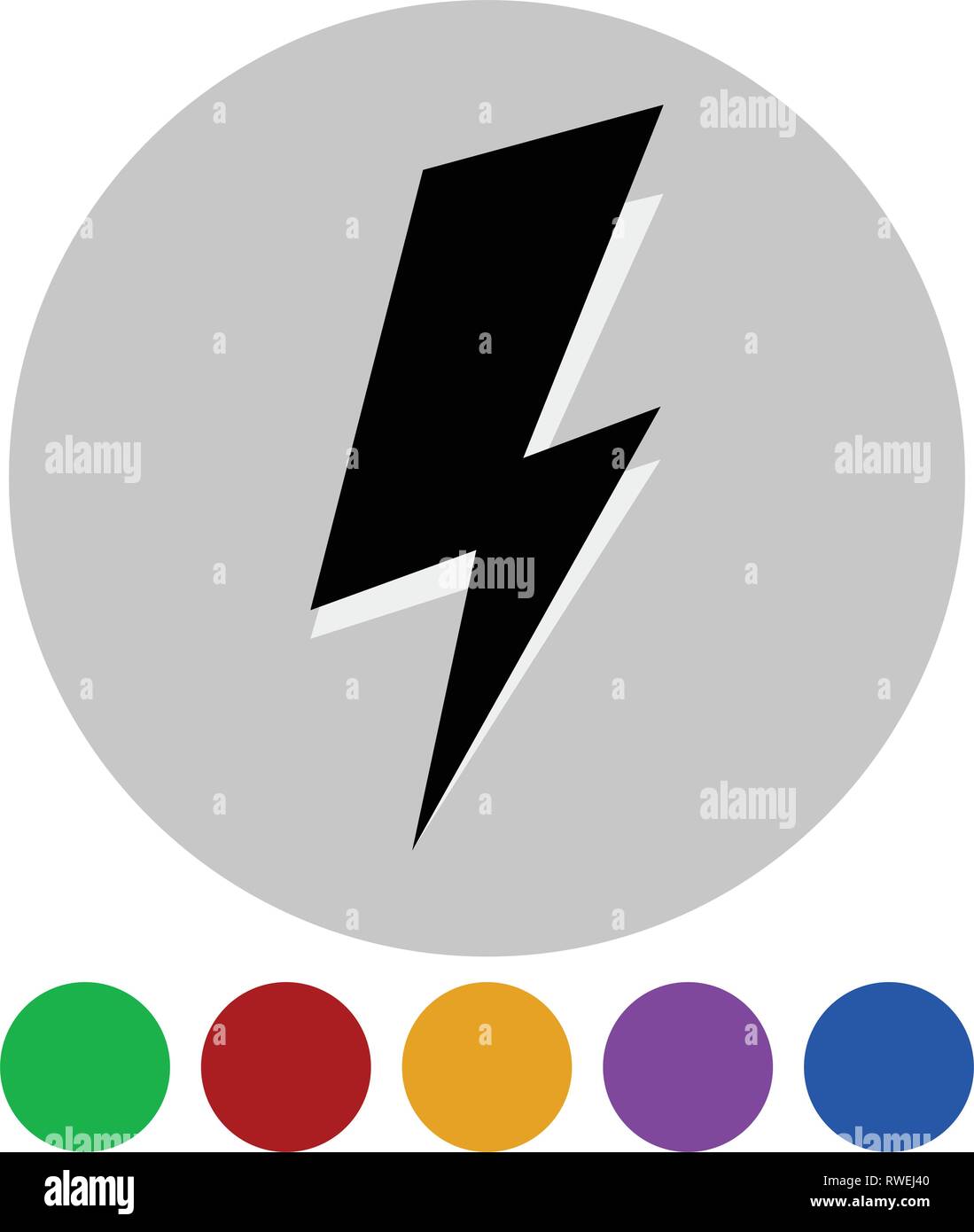 Icon with spark, lighting bolt symbol for electrical themes Stock ...