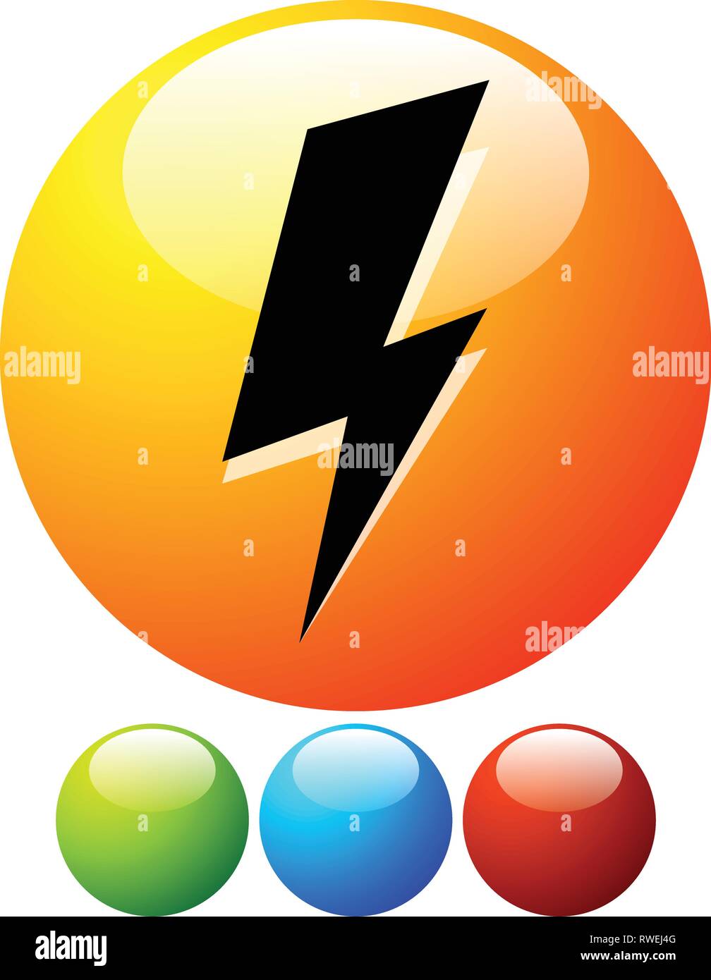 Icon with spark, lighting bolt symbol for electrical themes Stock ...