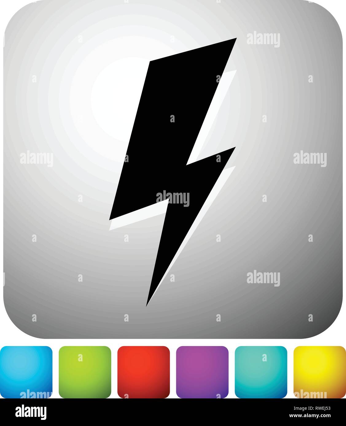 Icon with spark, lighting bolt symbol for electrical themes Stock ...