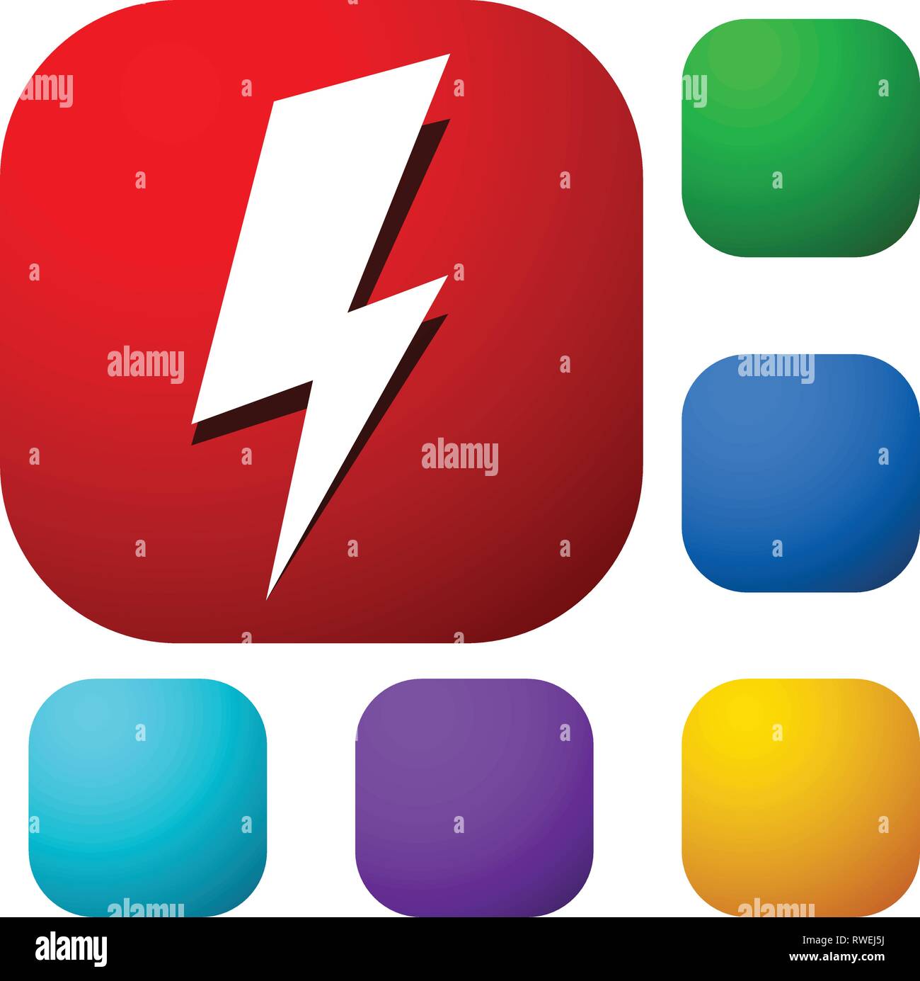 Icon with spark, lighting bolt symbol for electrical themes Stock ...