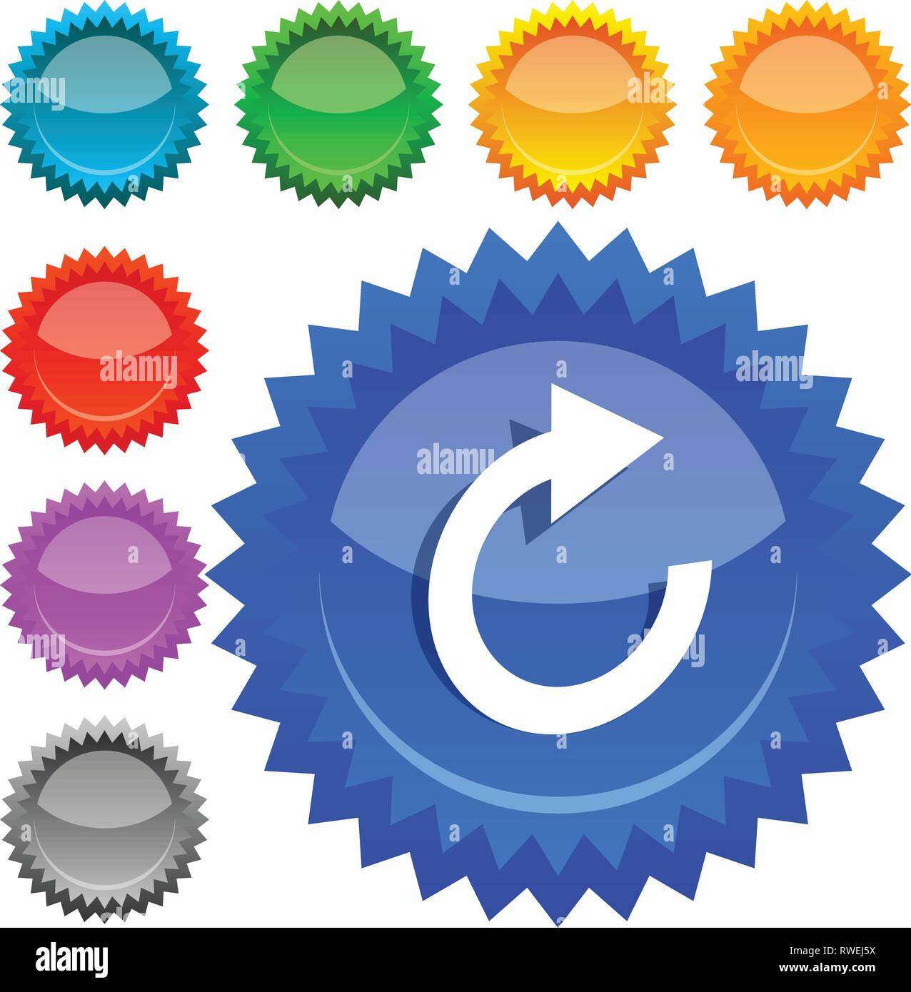 Circular arrow icon. Revolve, rotate, iteration concept icon Stock ...