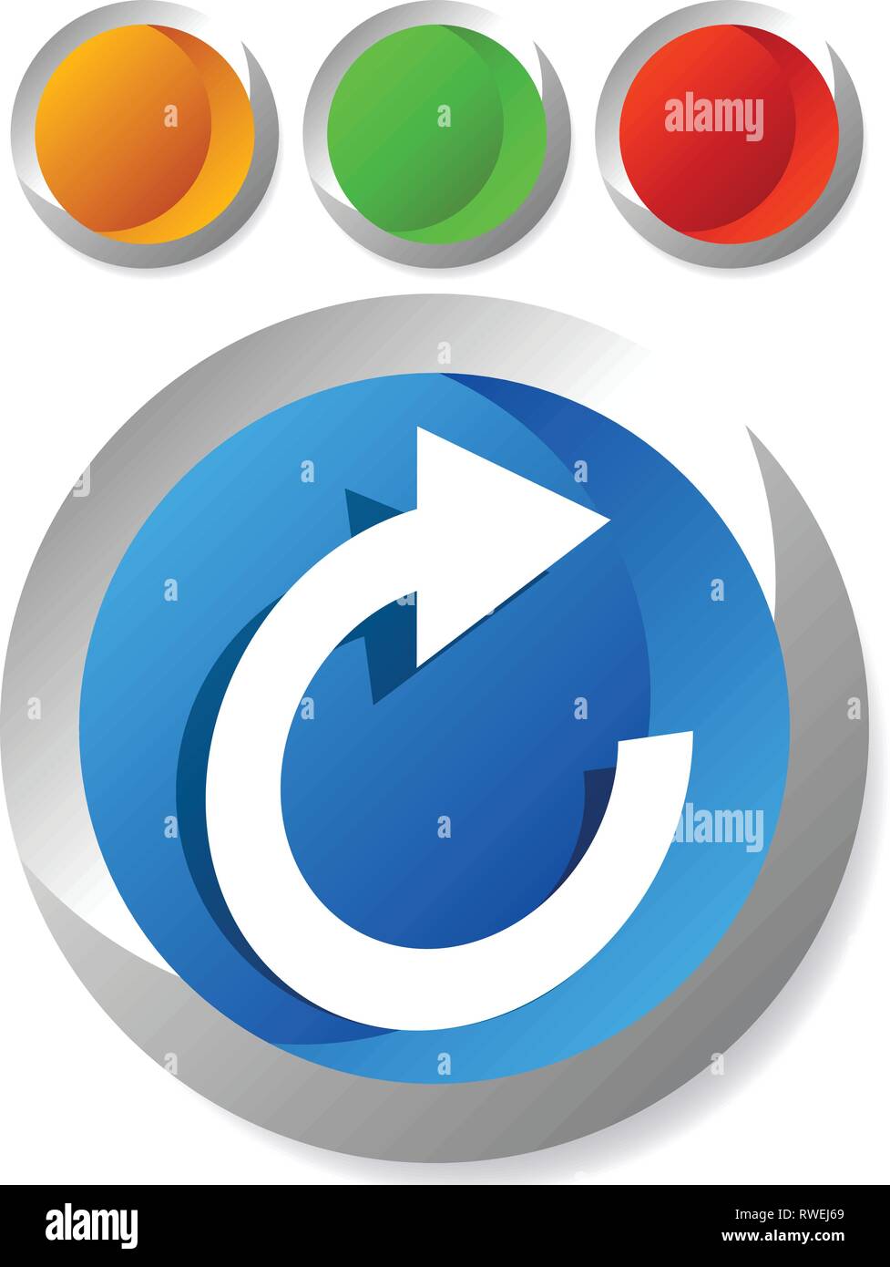 Circular arrow icon. Revolve, rotate, iteration concept icon Stock ...