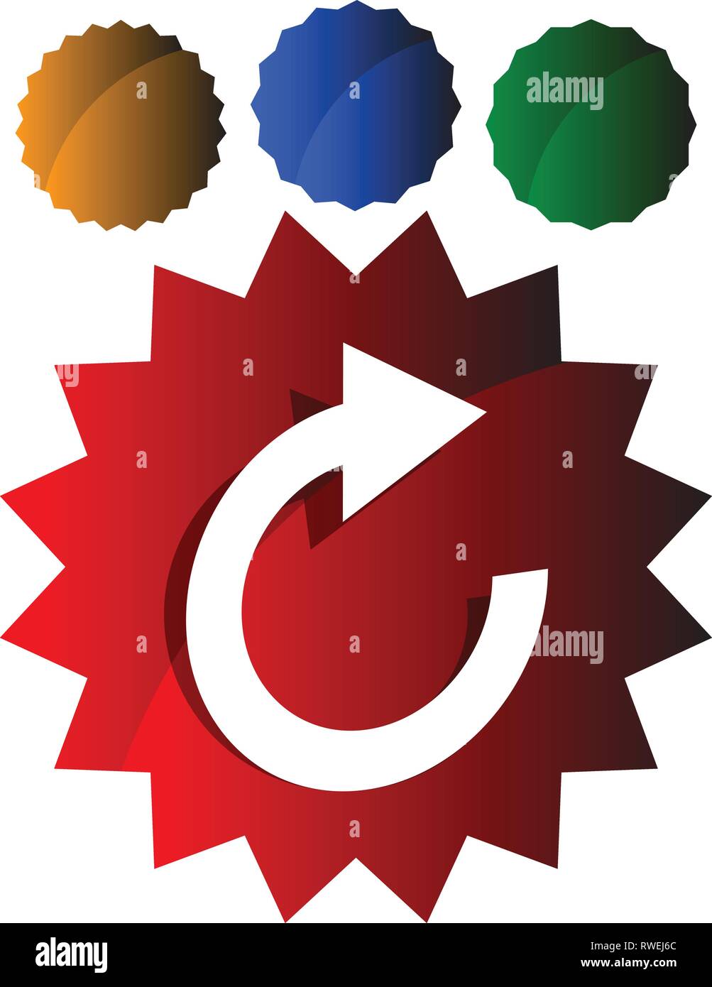 Circular arrow icon. Revolve, rotate, iteration concept icon Stock ...