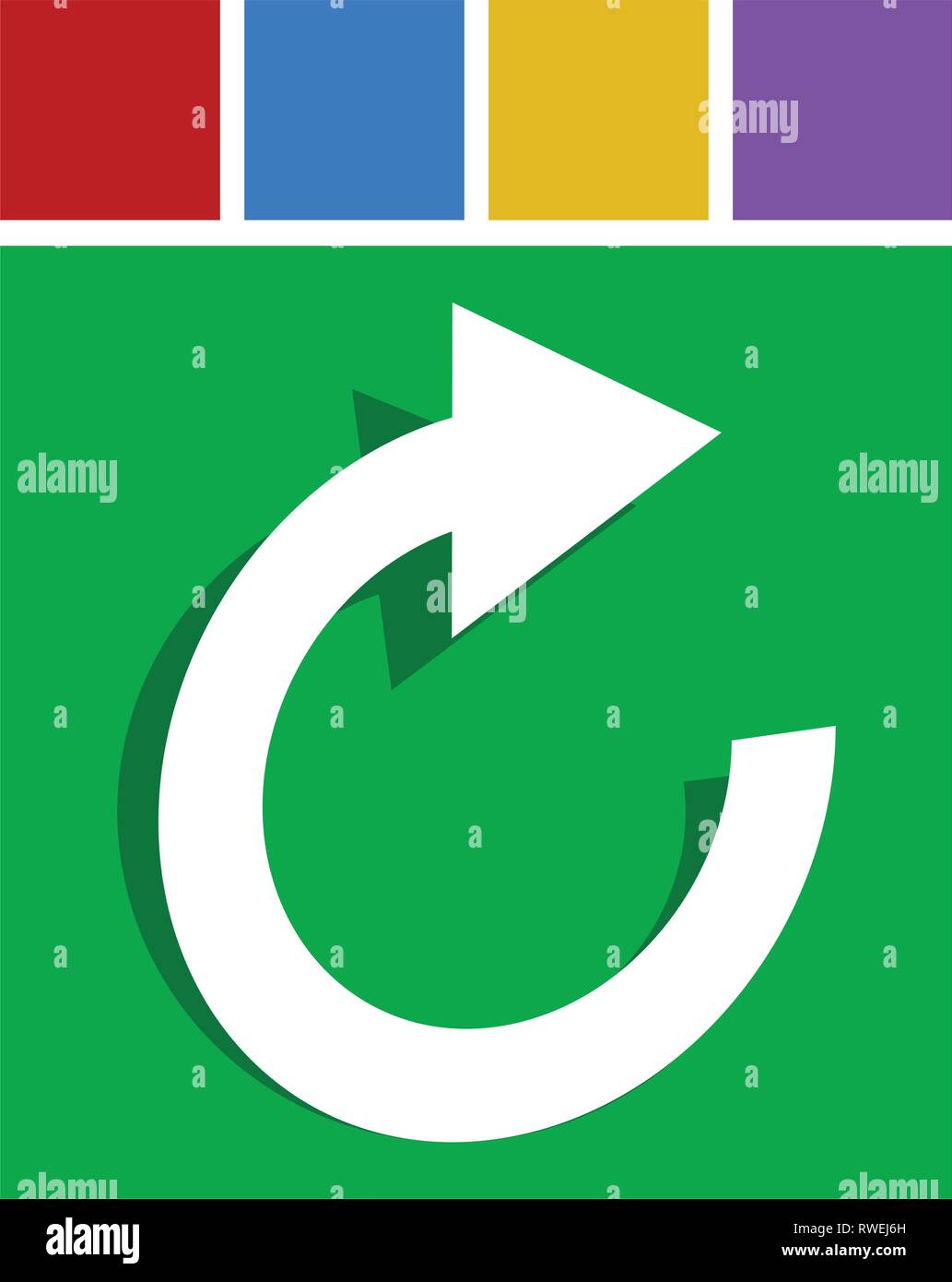 Circular arrow icon. Revolve, rotate, iteration concept icon Stock ...