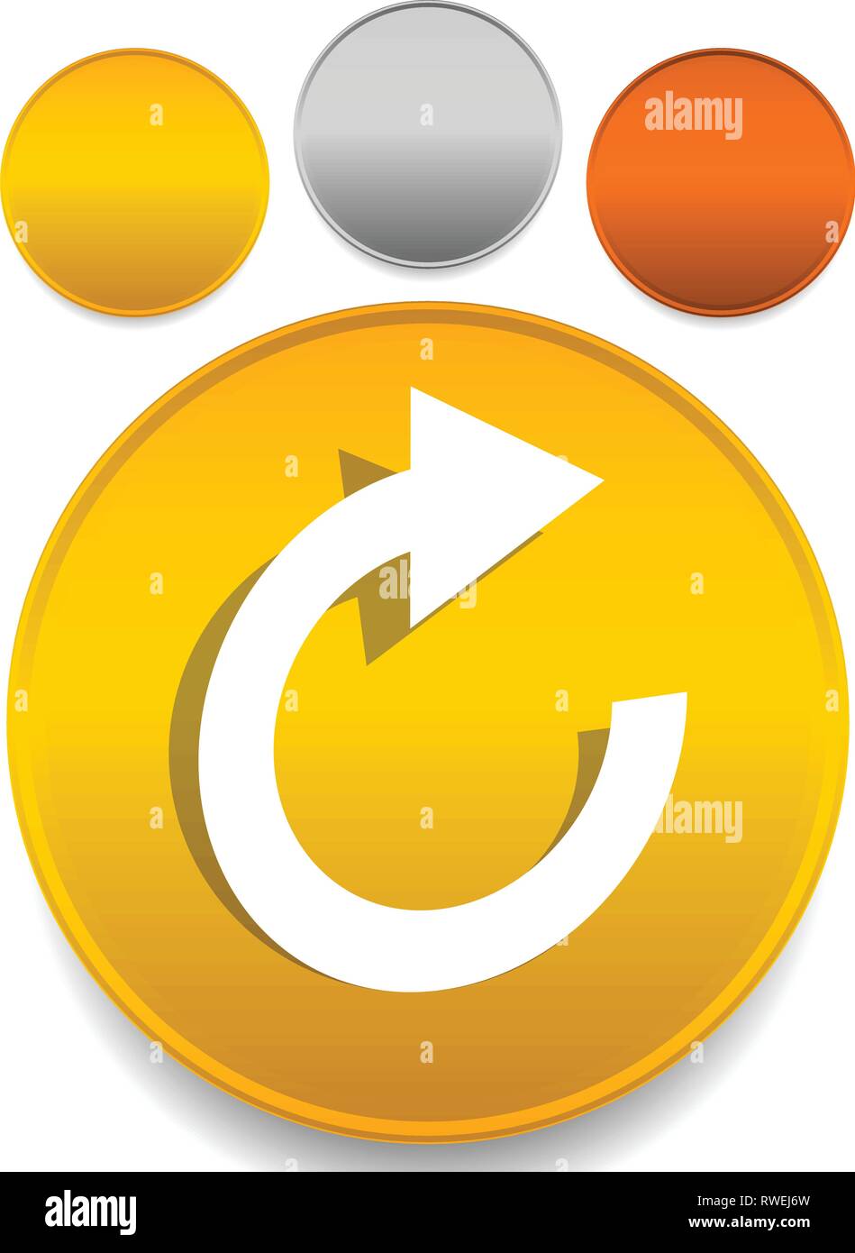 Circular arrow icon. Revolve, rotate, iteration concept icon Stock ...