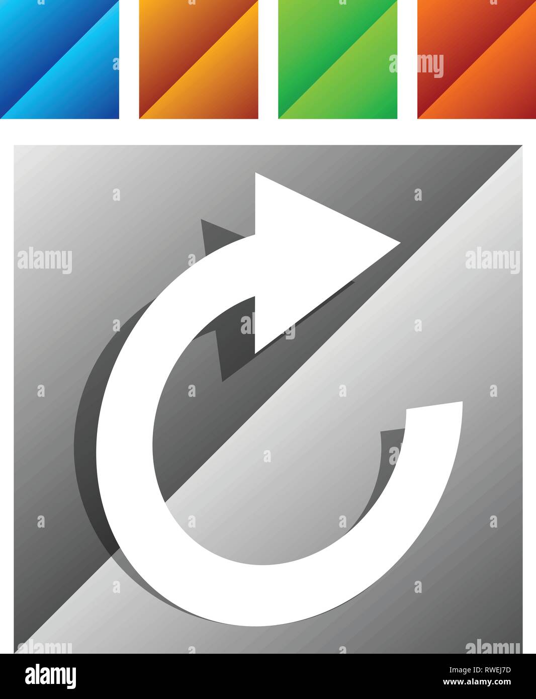 Circular arrow icon. Revolve, rotate, iteration concept icon Stock ...