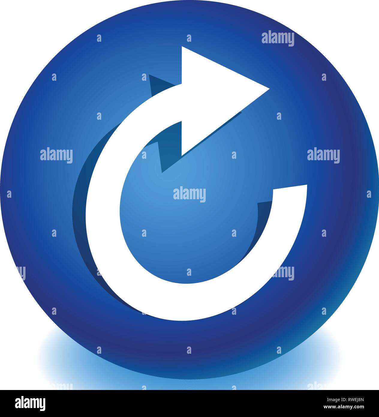 Circular arrow icon. Revolve, rotate, iteration concept icon Stock ...