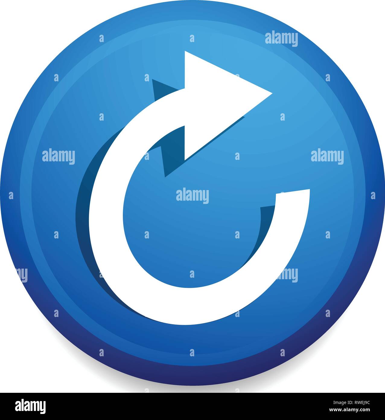 Circular arrow icon. Revolve, rotate, iteration concept icon Stock ...